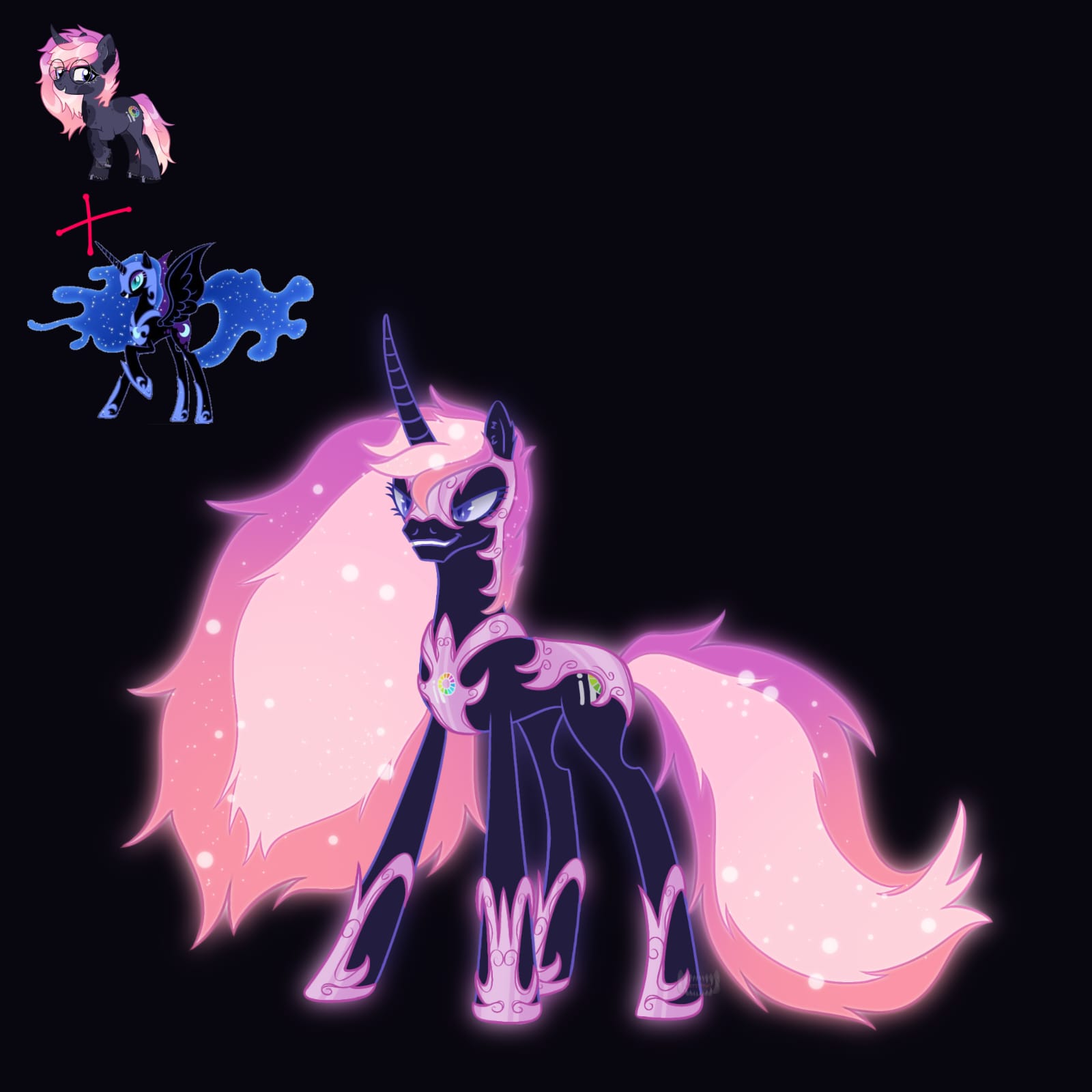 #3298629 - safe, artist:artsypaws, nightmare moon, oc, oc:artsypaws, alicorn, unicorn, g4, armor ...