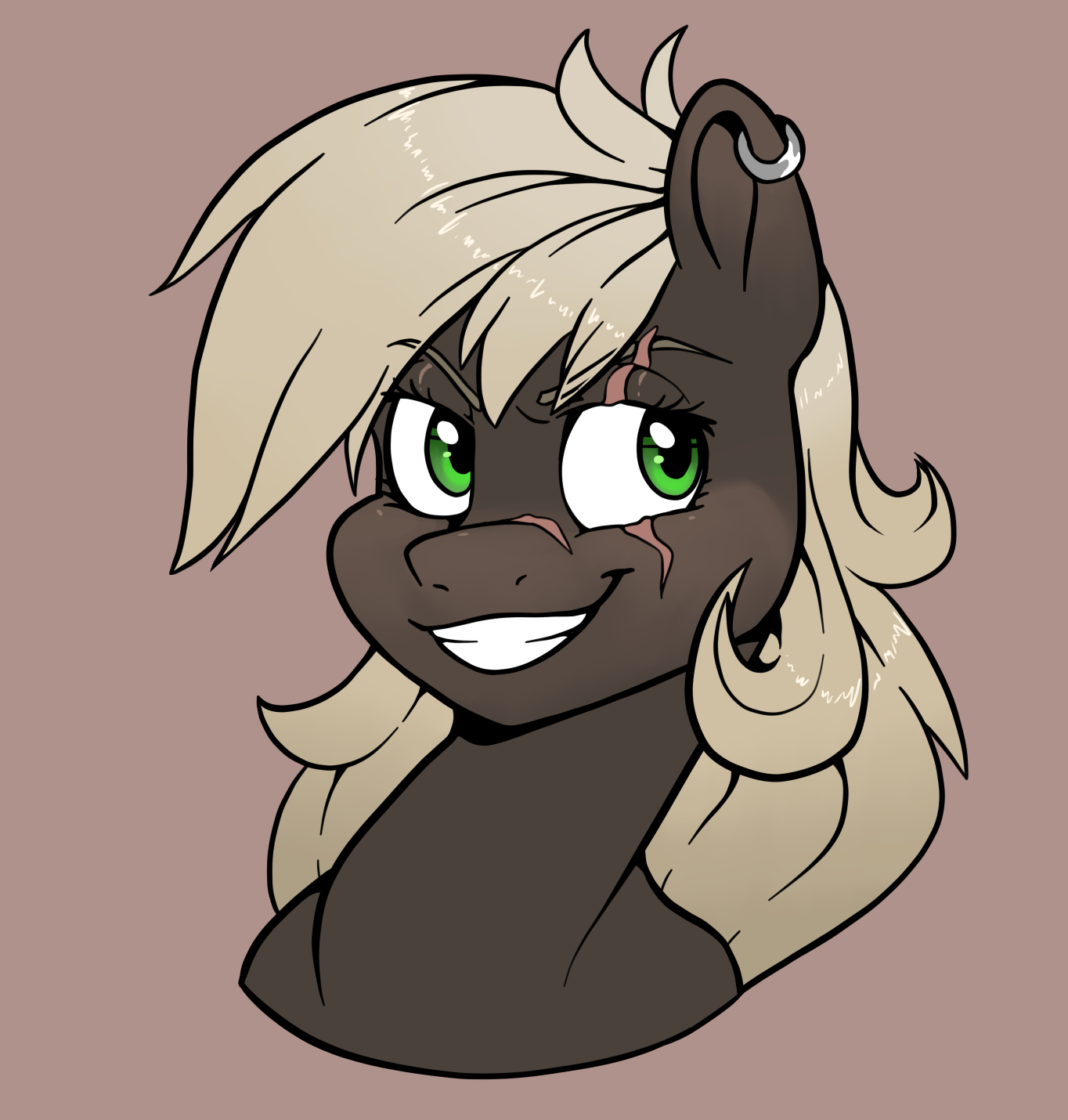 #3300056 - safe, artist:smirk, oc, oc only, pony, bust, ear piercing ...