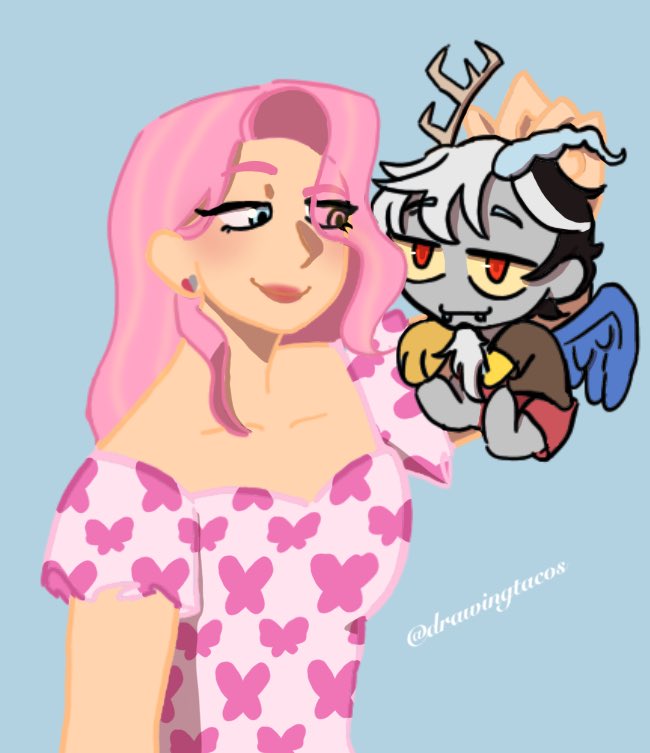 #3300320 - safe, artist:drawingtacos, discord, fluttershy, human, g4 ...