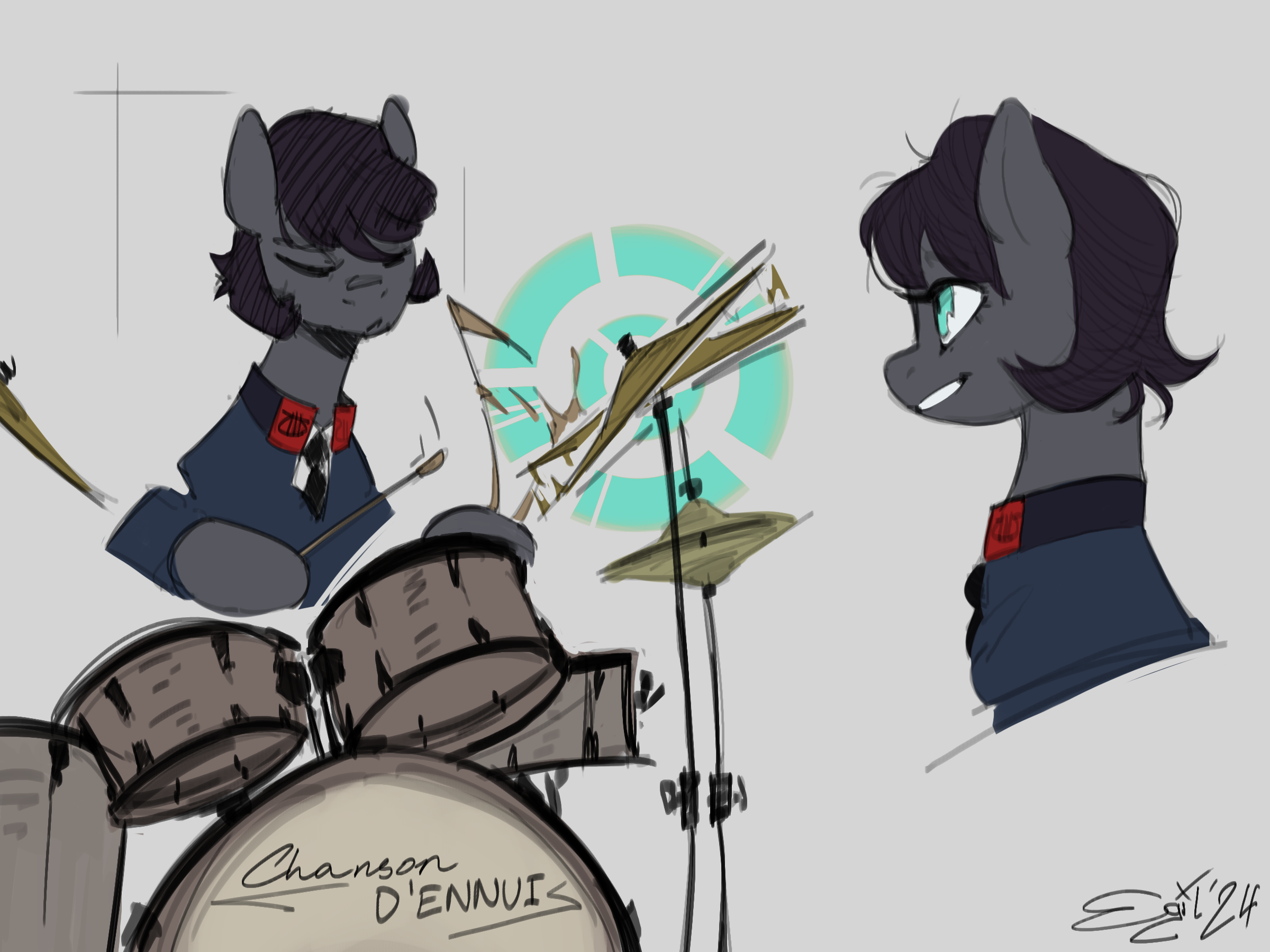 #3302462 - safe, artist:egil, oc, oc:chanson, earth pony, pony, clothes ...