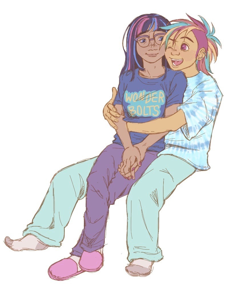 #3304194 - safe, artist:universalheart, rainbow dash, twilight sparkle ...