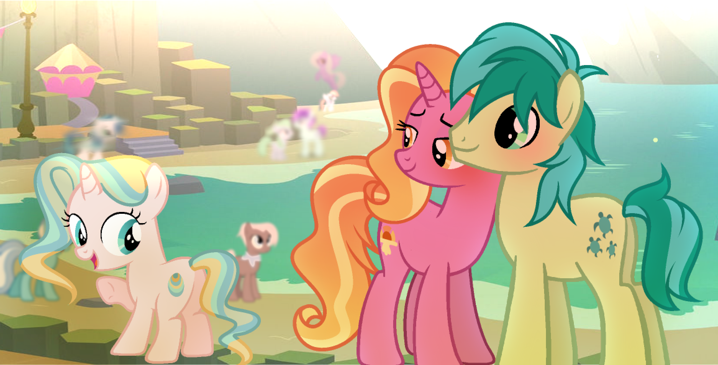 #3304326 - safe, luster dawn, sandbar, oc, earth pony, pony, unicorn ...