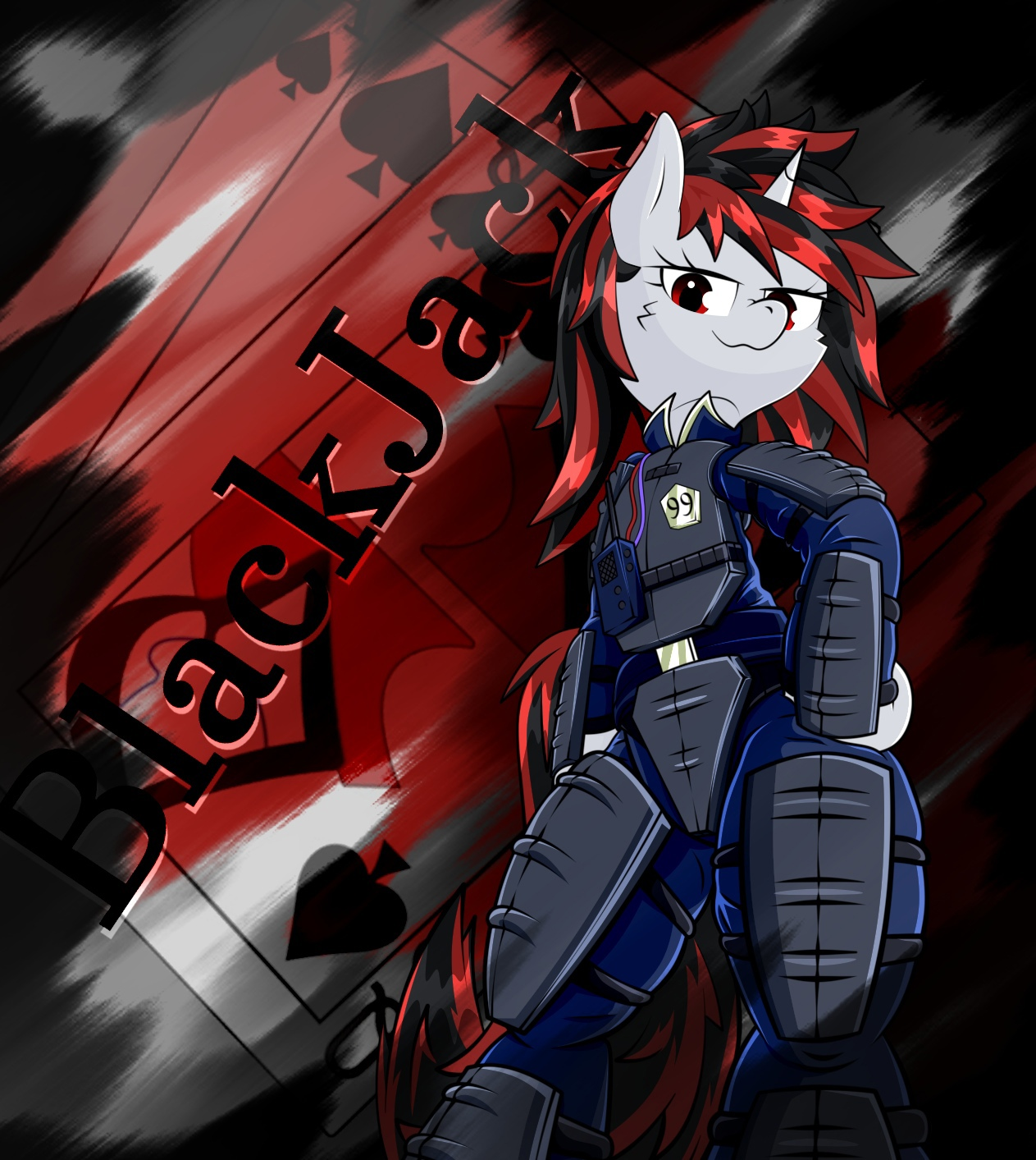 #3292722 - safe, oc, oc:blackjack, semi-anthro, fallout equestria ...