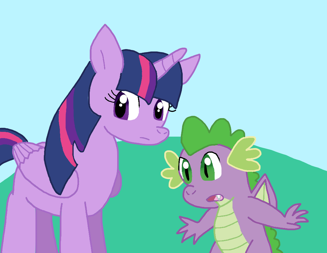 #3306150 - safe, artist:cmara, spike, twilight sparkle, alicorn, dragon ...