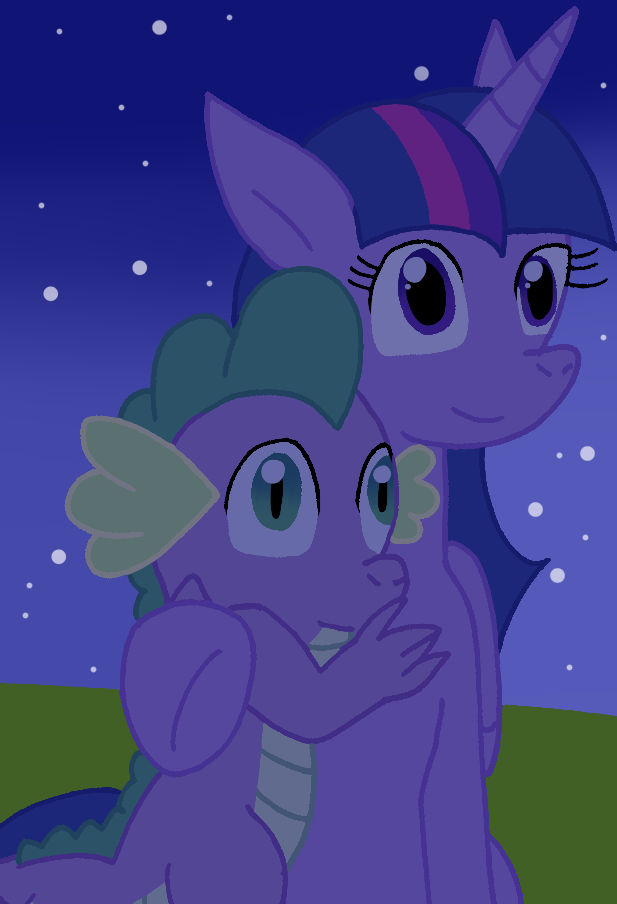 #3306885 - safe, artist:cmara, spike, twilight sparkle, alicorn, dragon, pony, g4, female, male ...