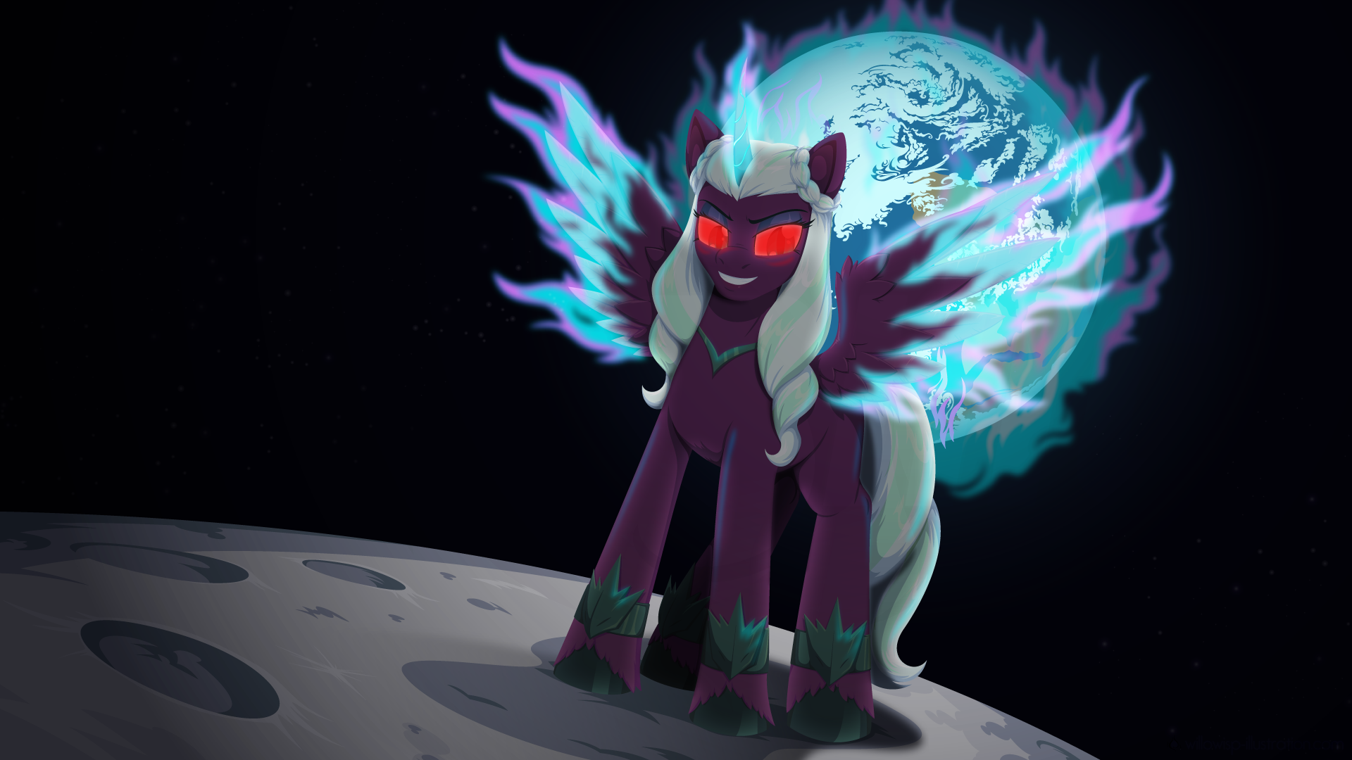 #3307686 - safe, artist:willoillo, opaline arcana, alicorn, fire ...