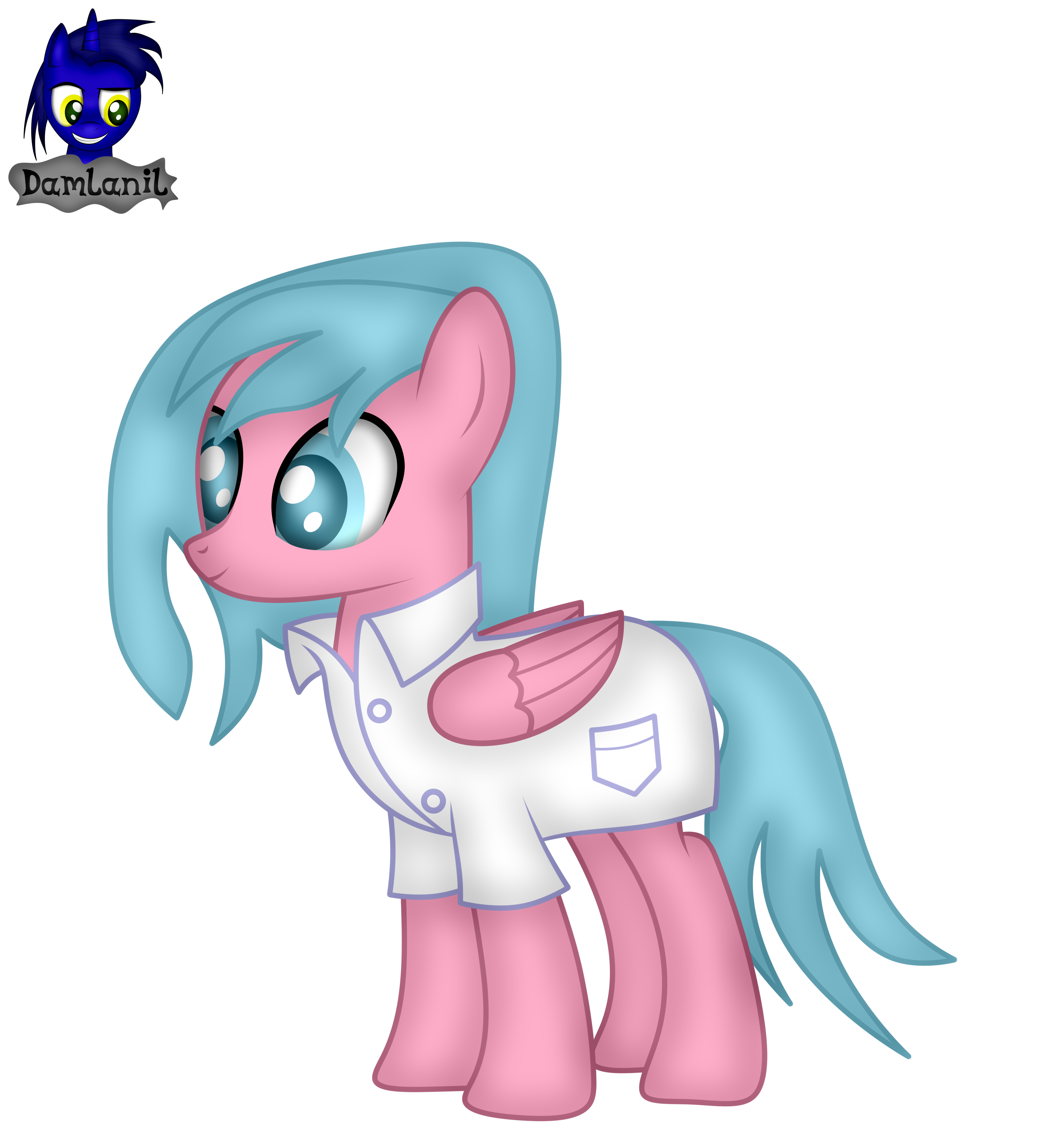 #3307861 - safe, artist:damlanil, oc, oc:pixel, pegasus, pony, clothes ...