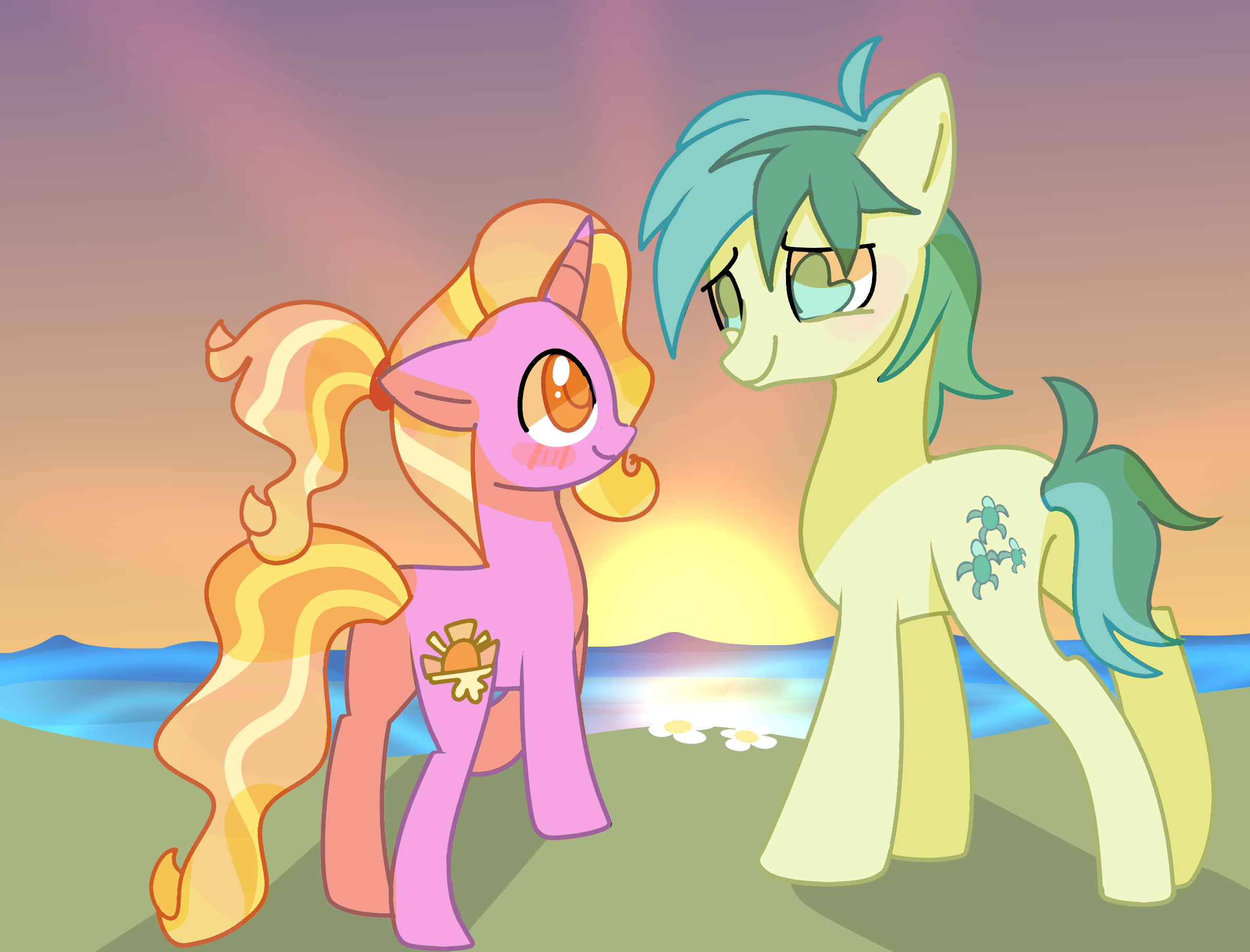 #3310914 - safe, luster dawn, sandbar, earth pony, unicorn, female ...