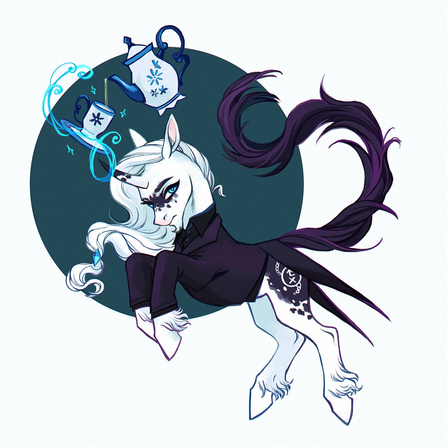 #3310994 - safe, artist:weird--fish, oc, oc only, oc:mr. b. black, pony ...