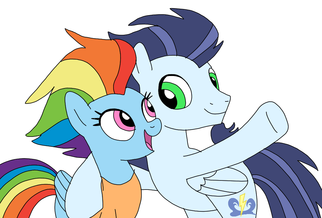 #3312748 - safe, artist:dasher666, rainbow dash, soarin', pegasus, pony ...