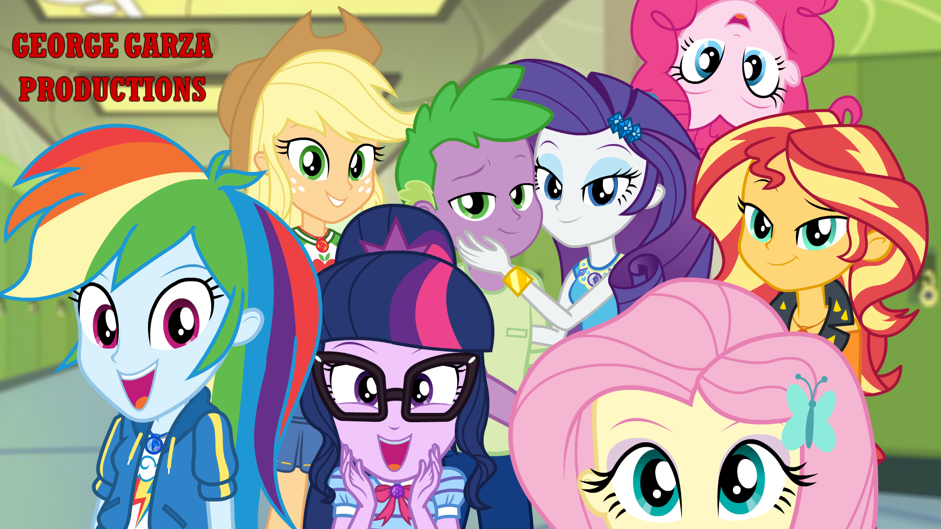 #3293515 - safe, artist:georgegarza01, screencap, applejack, fluttershy ...