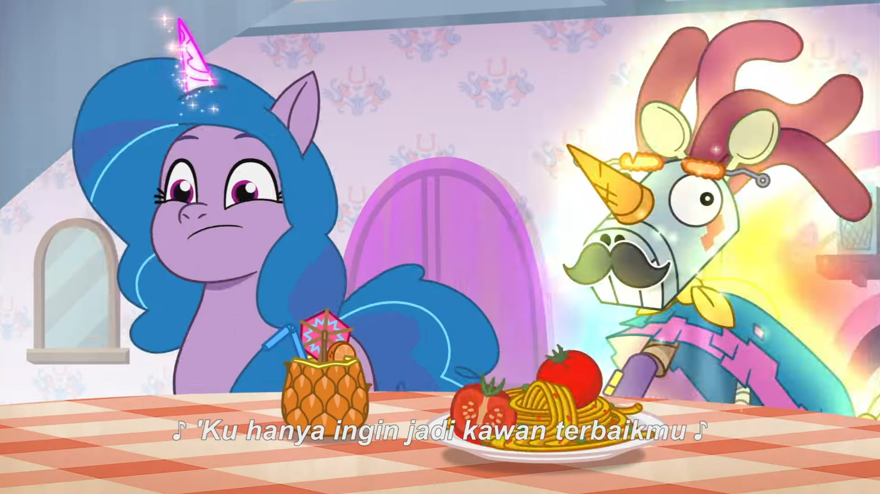 #3293696 - safe, screencap, izzy moonbow, señor butterscotch, pony ...
