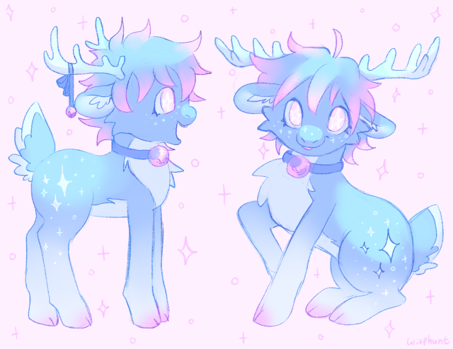 #3295124 - safe, artist:wisphunt, oc, oc only, deer, reindeer, bell ...