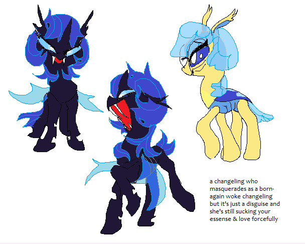 #3295460 - safe, artist:2n2n, oc, oc only, changedling, changeling, changeling oc, disguise ...