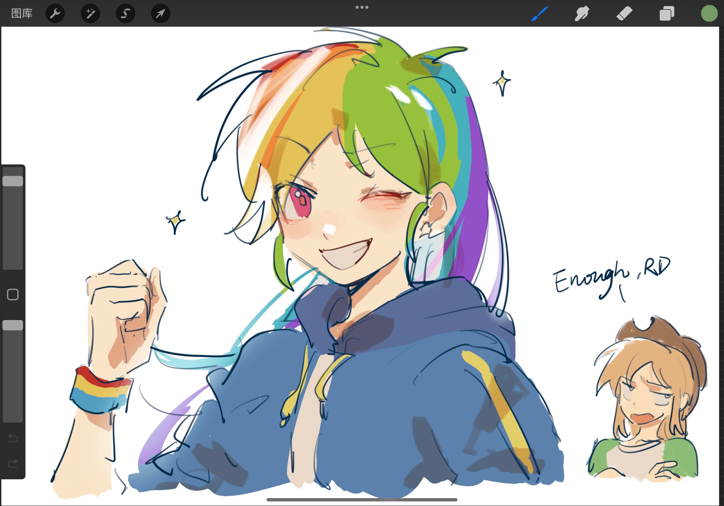 #3296355 - safe, artist:zoe1003, applejack, rainbow dash, human, g4 ...