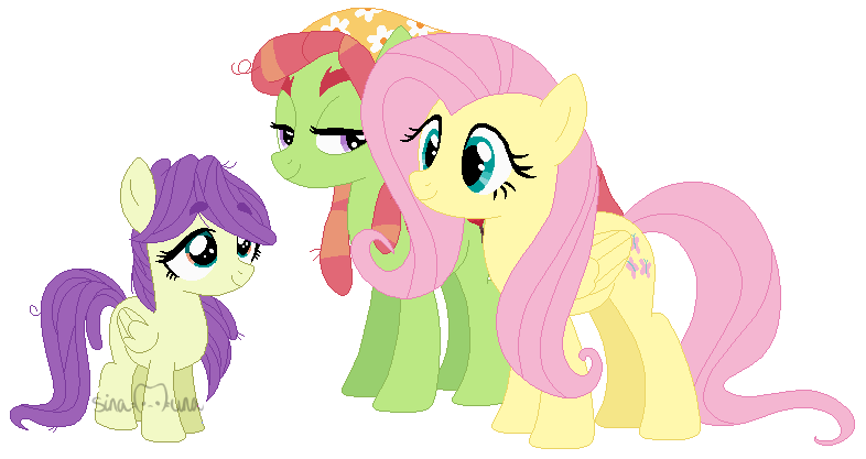 #3297600 - safe, artist:sinamuna, fluttershy, tree hugger, oc, oc:aura ...