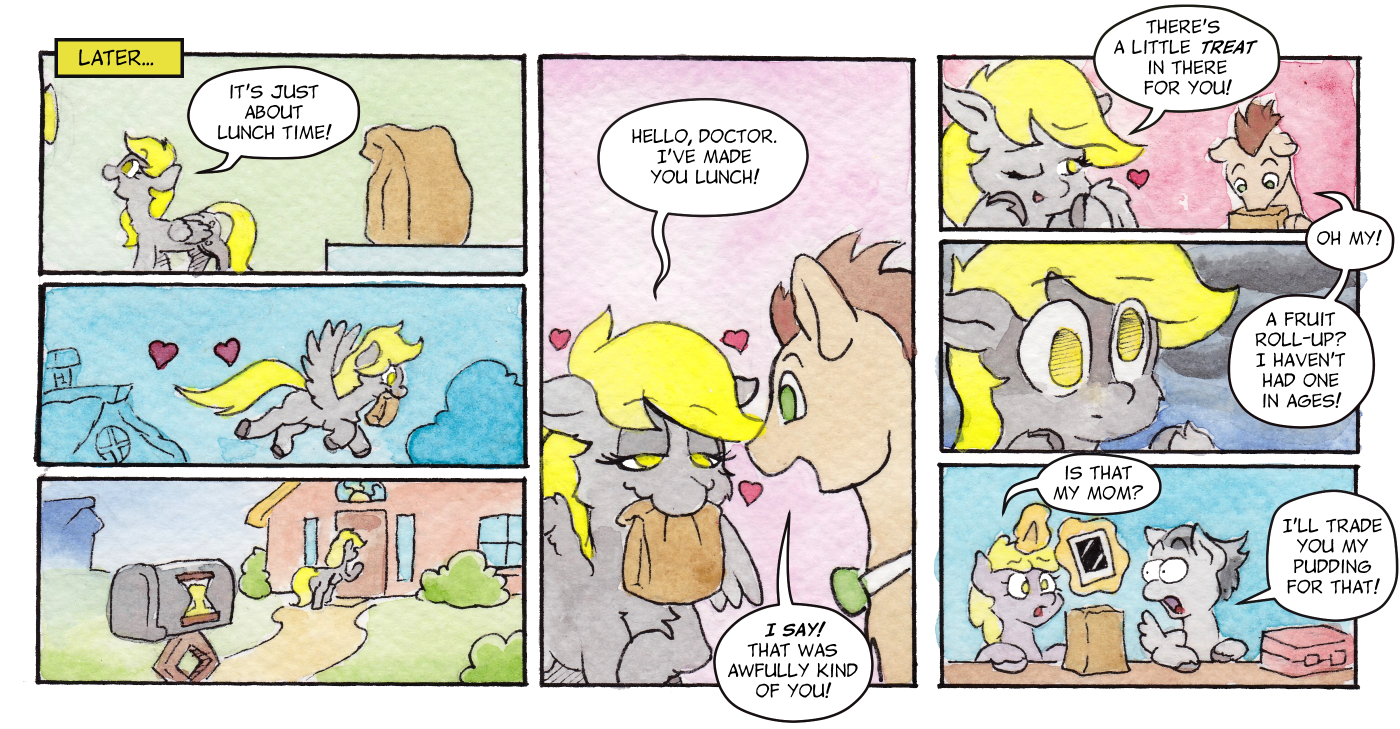 #3312957 - safe, artist:lost marbles, derpy hooves, dinky hooves ...