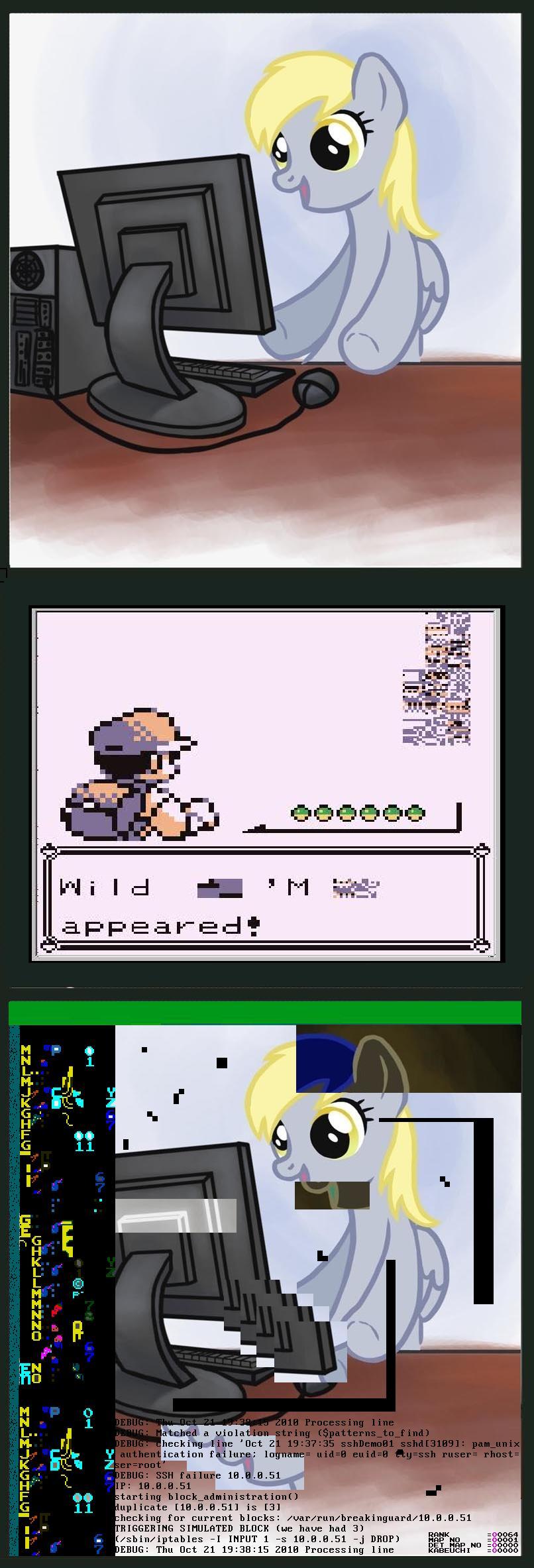 #3320337 - safe, derpy hooves, missingno, mouse, pegasus, g4, 'm, ash ...