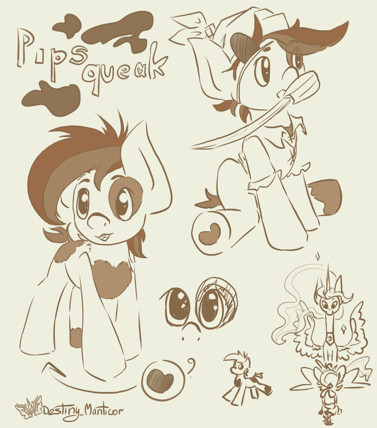 #3320952 - safe, artist:destiny_manticor, pipsqueak, princess luna ...