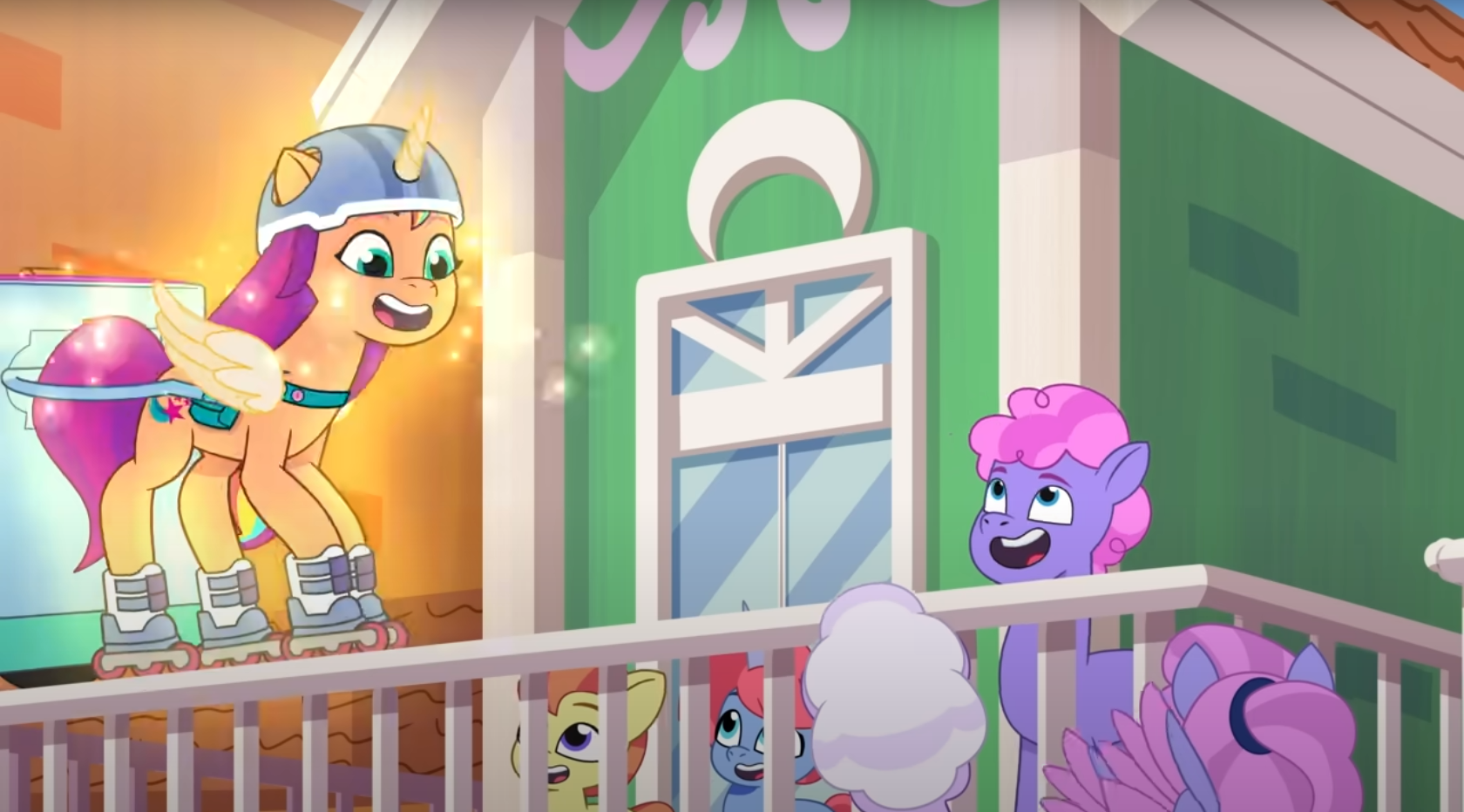 #3322283 - safe, screencap, bubbles (g5), kazoo (g5), nightracer, saltwater taffy, sugarpuff ...