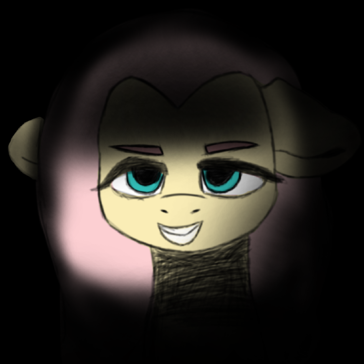 #3324272 - safe, artist:enterusxrname, fluttershy, pegasus, pony, g4, dark skin, evil, evil grin ...