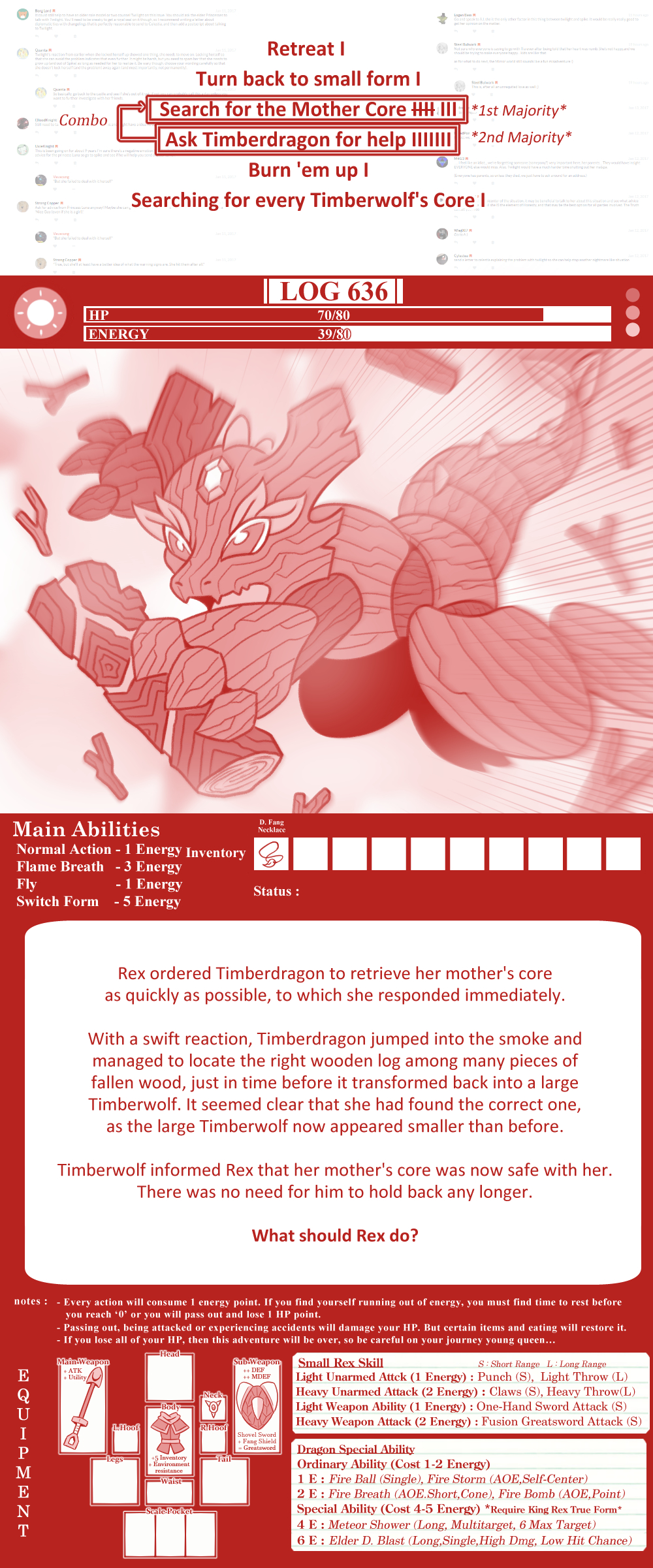 #3324549 - safe, artist:vavacung, oc, dragon, timber wolf, comic:the adventure logs of young ...