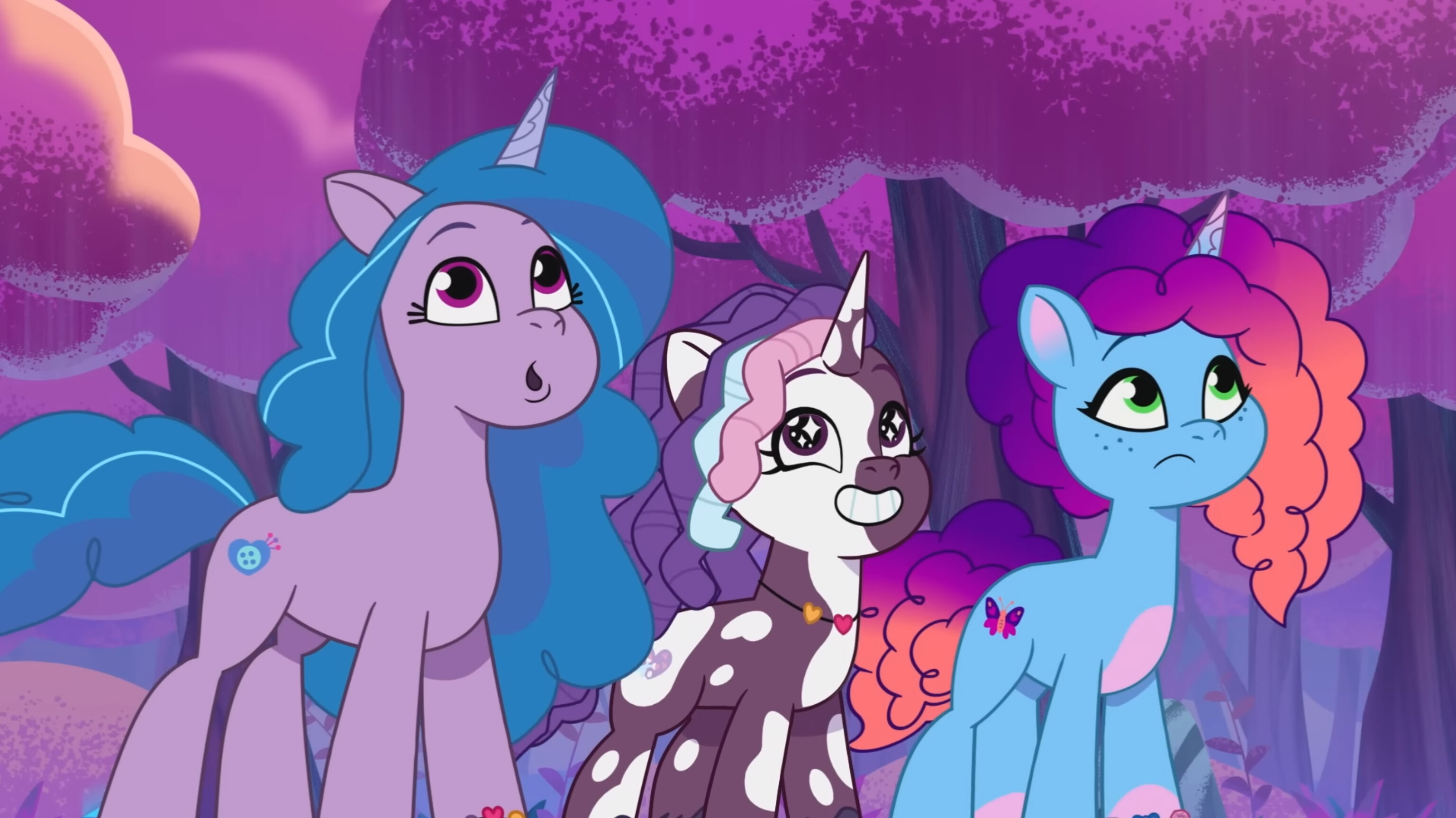 #3313592 - safe, screencap, izzy moonbow, misty brightdawn, violette rainbow, pony, unicorn, g5 ...