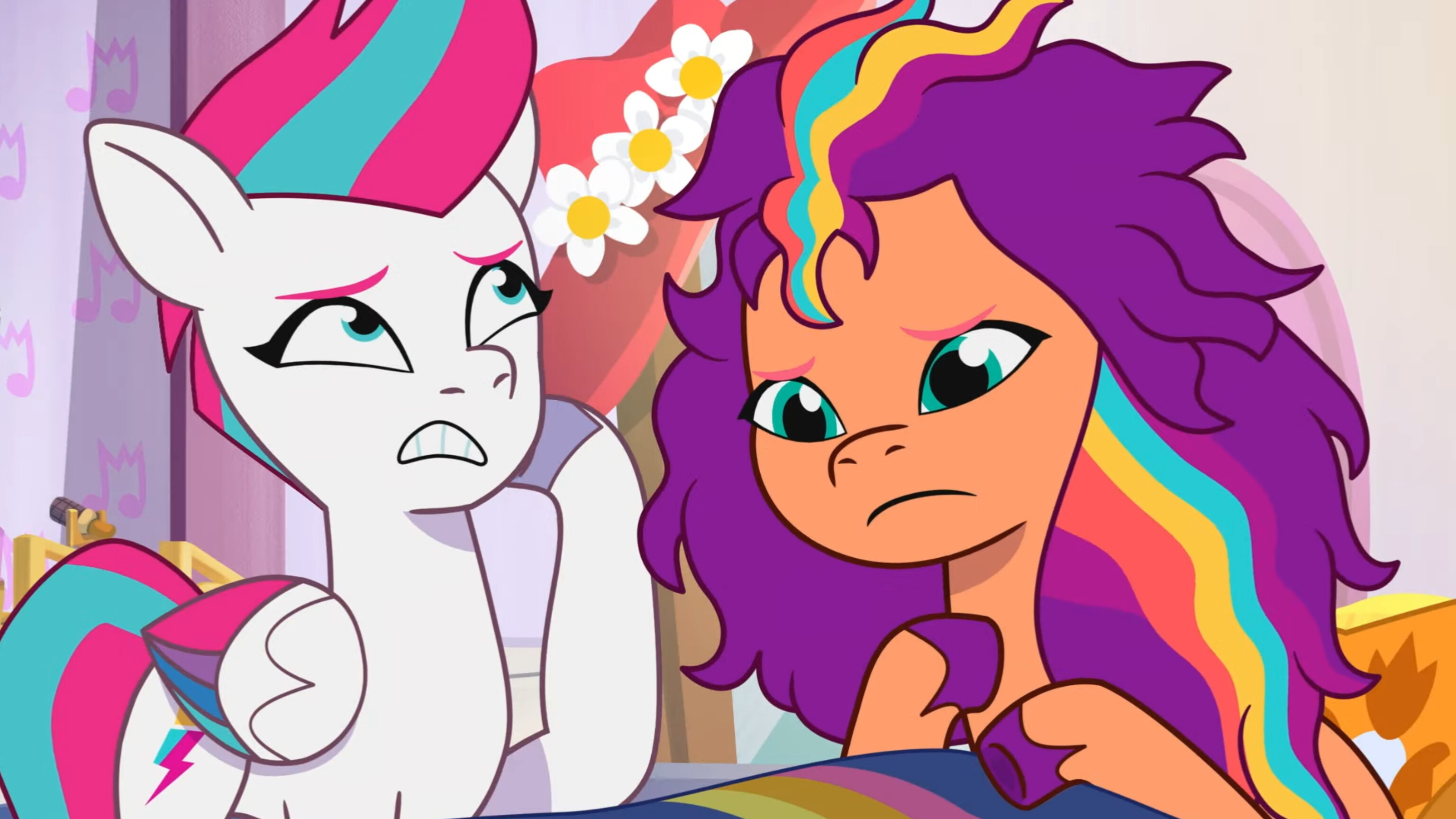 #3313773 - safe, screencap, sunny starscout, zipp storm, earth pony, pegasus, pony, g5, my ...