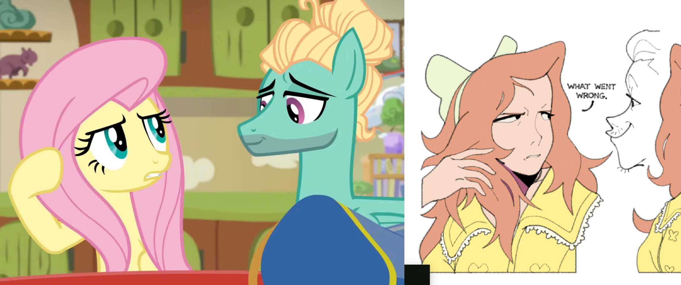 #3325828 - safe, artist:bixels, screencap, fluttershy, zephyr breeze ...