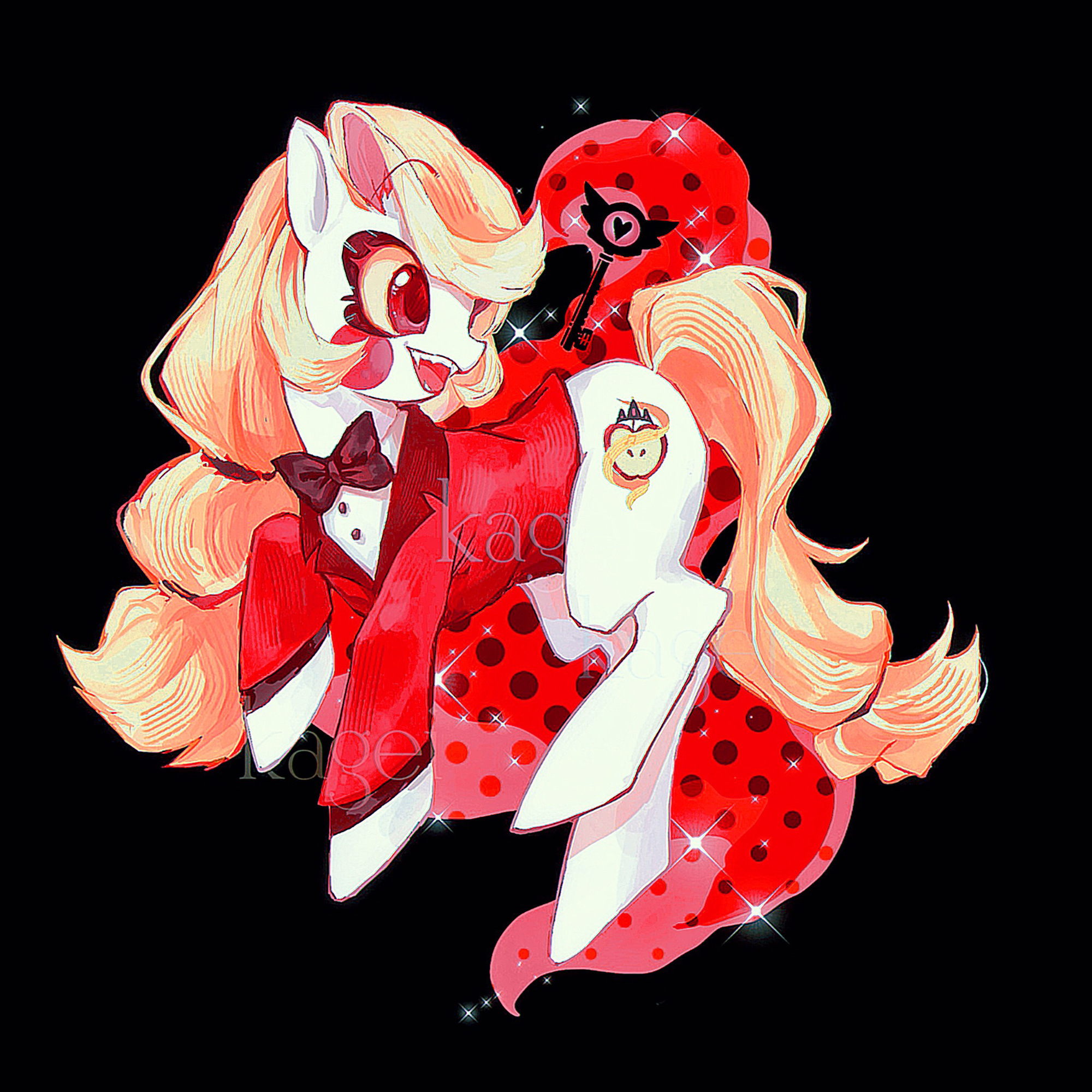 #3325955 - safe, artist:kagei, demon, demon pony, earth pony, pony ...