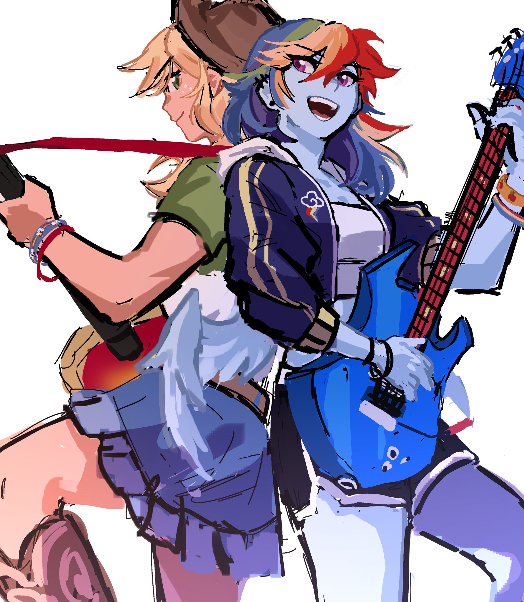 #3327927 - safe, artist:ccelicaa, applejack, rainbow dash, equestria ...