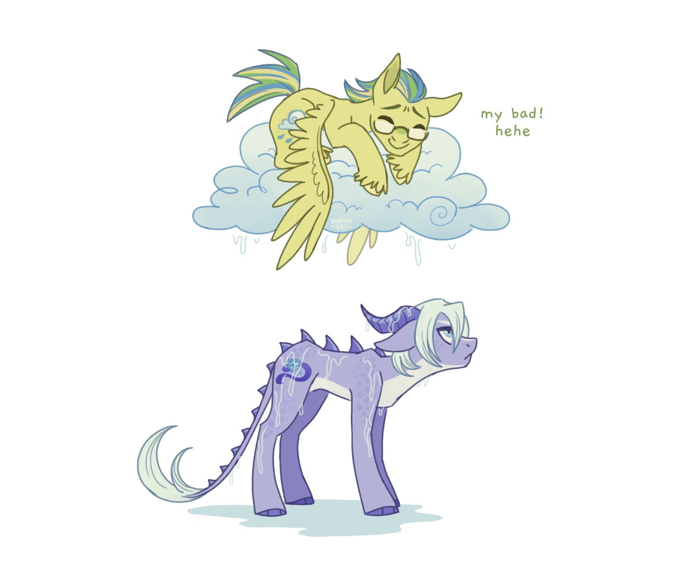 #3330526 - safe, artist:anemonaii, oc, oc only, oc:braeburn nimbus, oc:moon stone (anemonaii ...