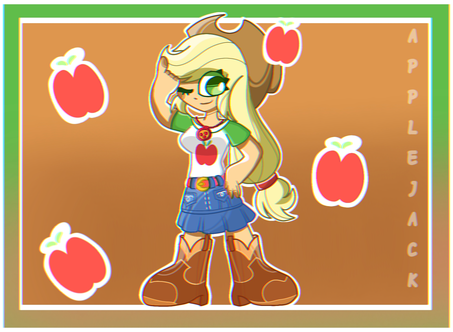 #3332223 - safe, artist:windowsrose, applejack, human, equestria girls ...