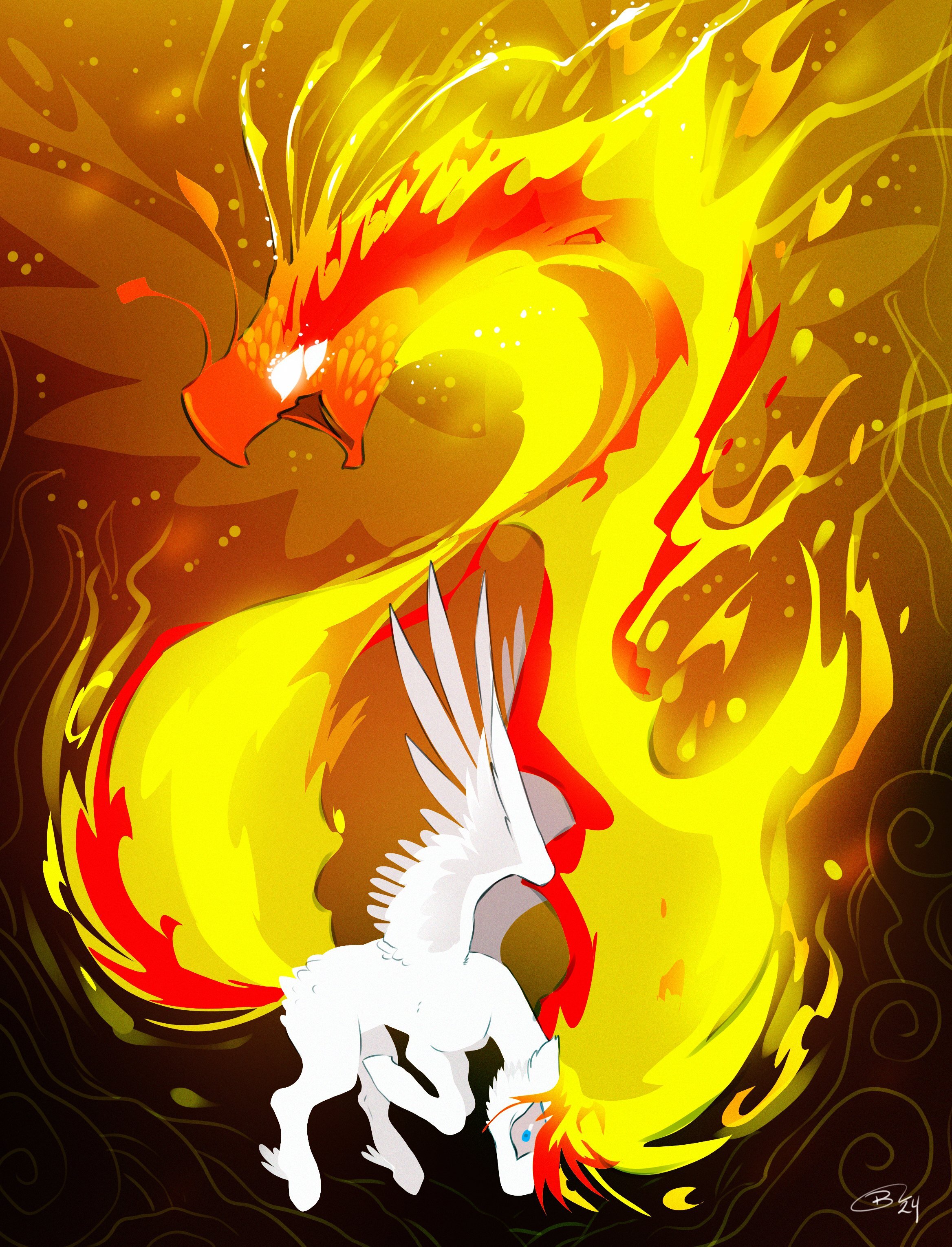 #3314309 - safe, artist:opalacorn, oc, oc only, pegasus, phoenix, pony ...