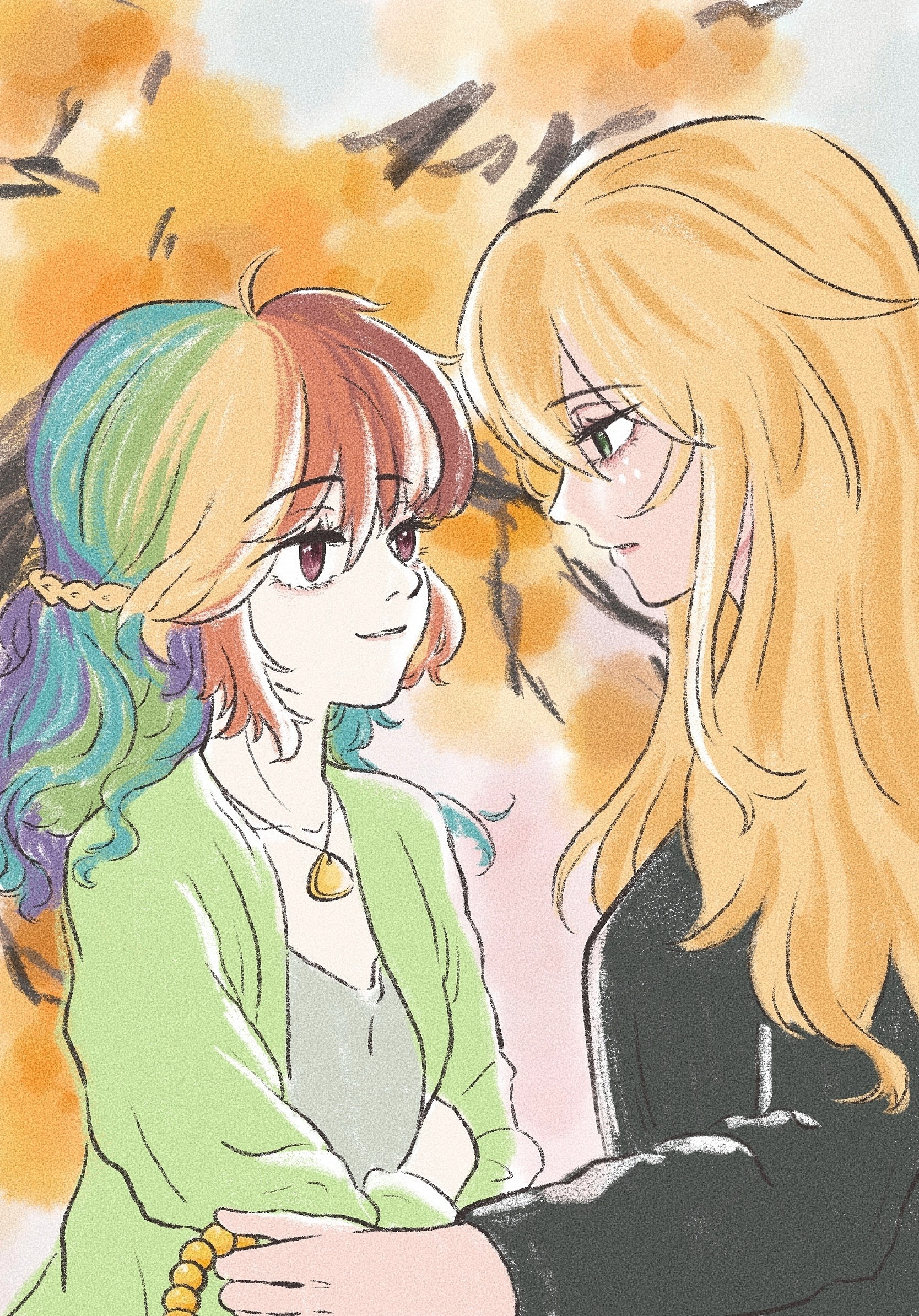 #3314465 - safe, artist:xiaojin315, applejack, rainbow dash, human, g4 ...