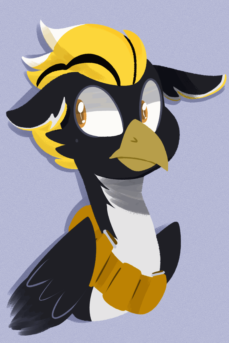 #3316452 - safe, artist:modularpon, oc, oc:ping wing, hippogriff, animated, bust, gif ...