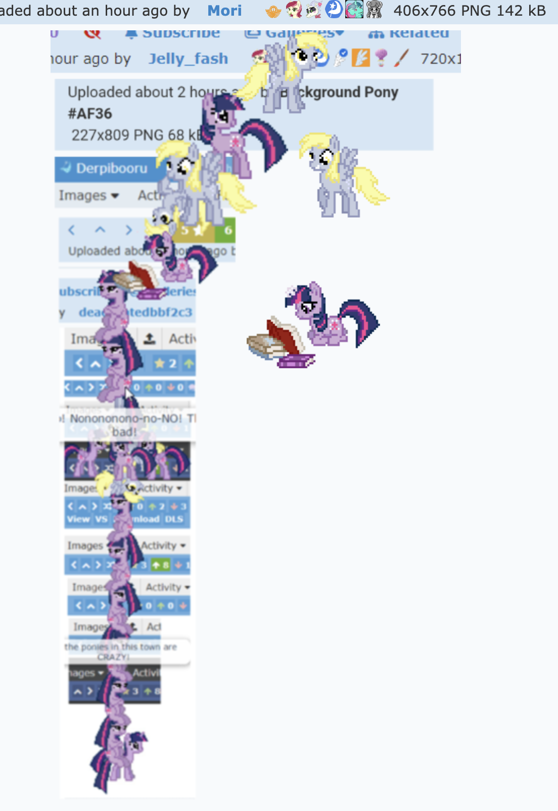 #3334714 - safe, derpy hooves, twilight sparkle, pegasus, unicorn, derpibooru, april fools 2024 ...