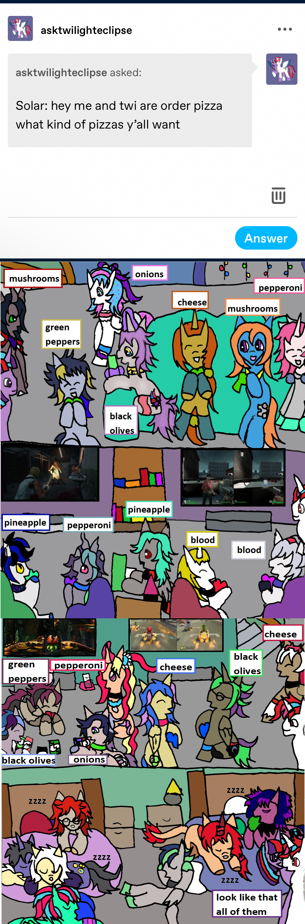 #3334918 - safe, artist:ask-luciavampire, oc, oc only, oc:airi sleepy, oc:aqua angel, oc:bubble ...