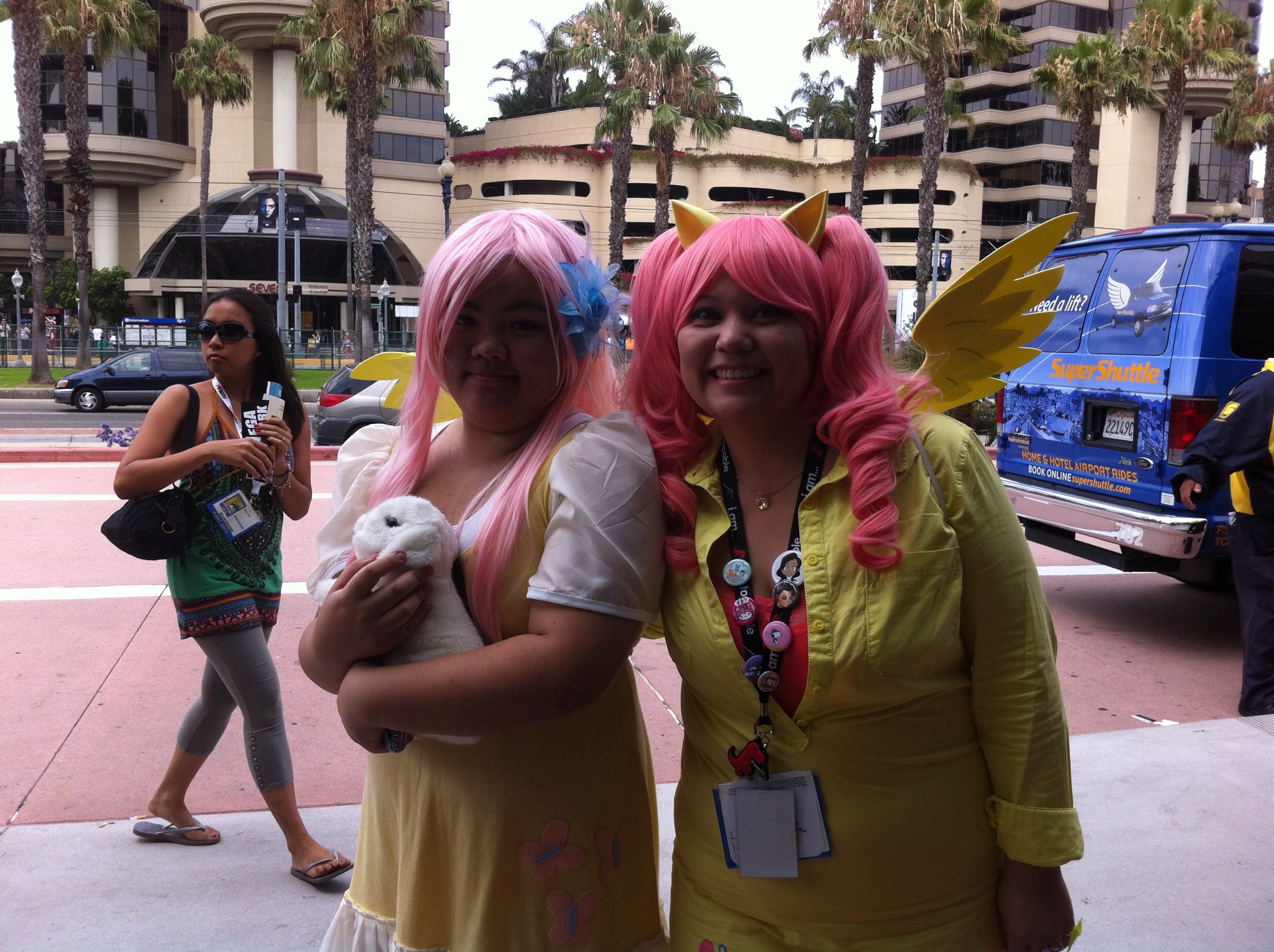 #3340566 - safe, fluttershy, human, g4, 2013, clothes, comic con ...