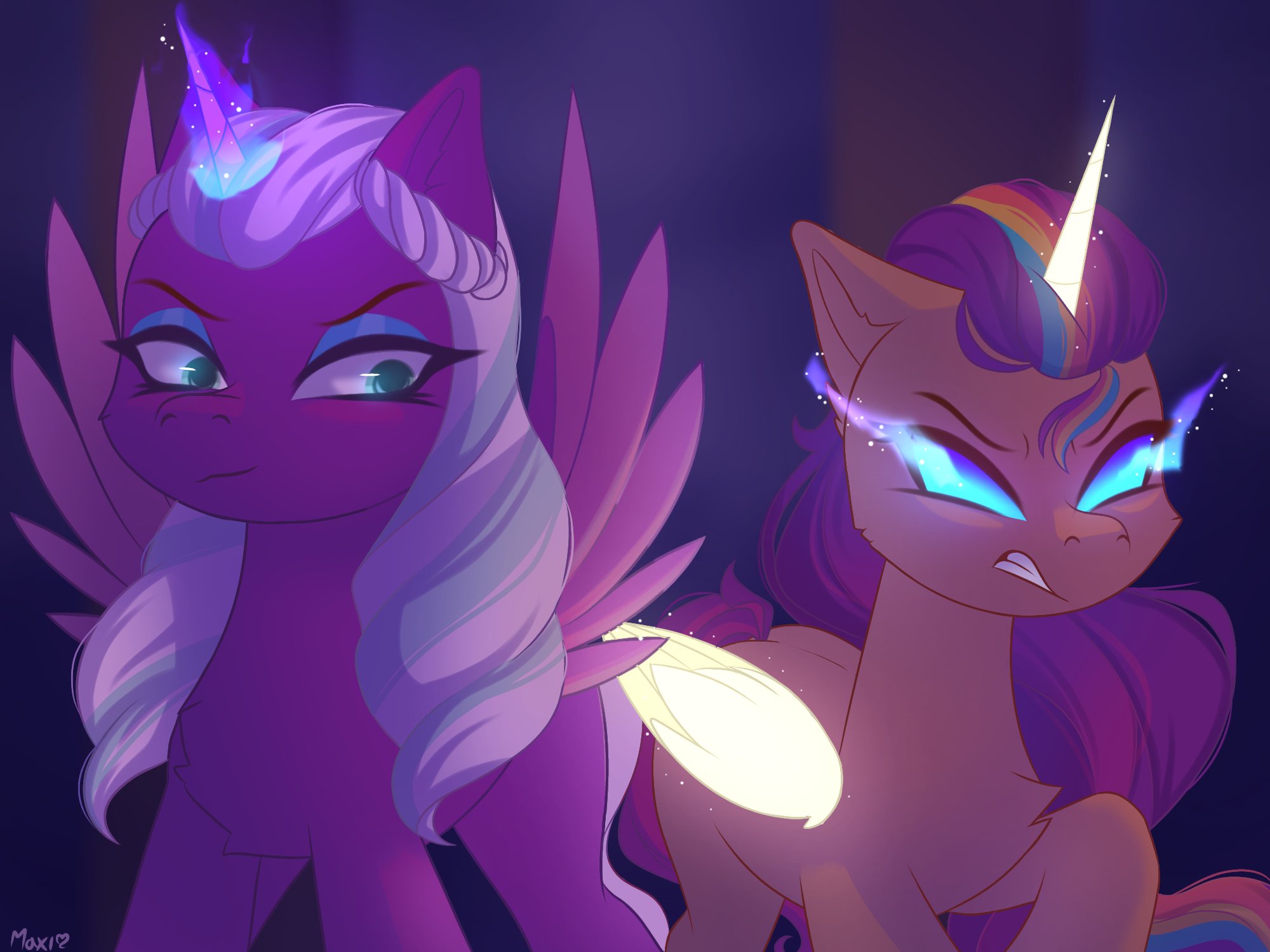 #3340803 - safe, artist:maxi_ponie, opaline arcana, sunny starscout ...