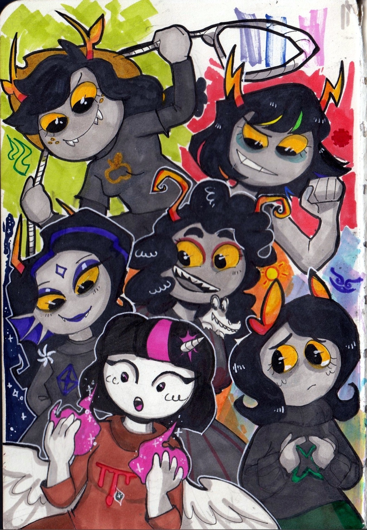 #3343222 - safe, artist:colouredteapot, applejack, fluttershy, pinkie ...