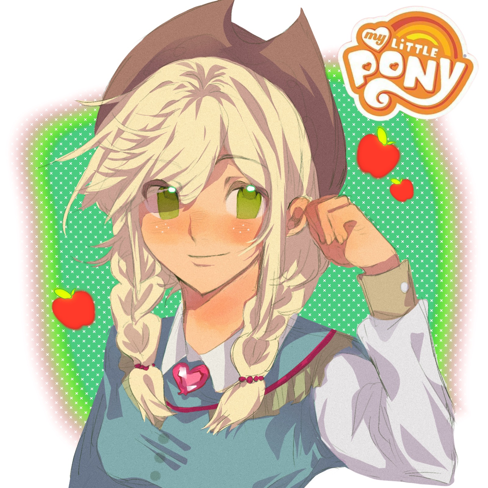 #3343426 - safe, artist:liulian23031, applejack, human, the big mac ...