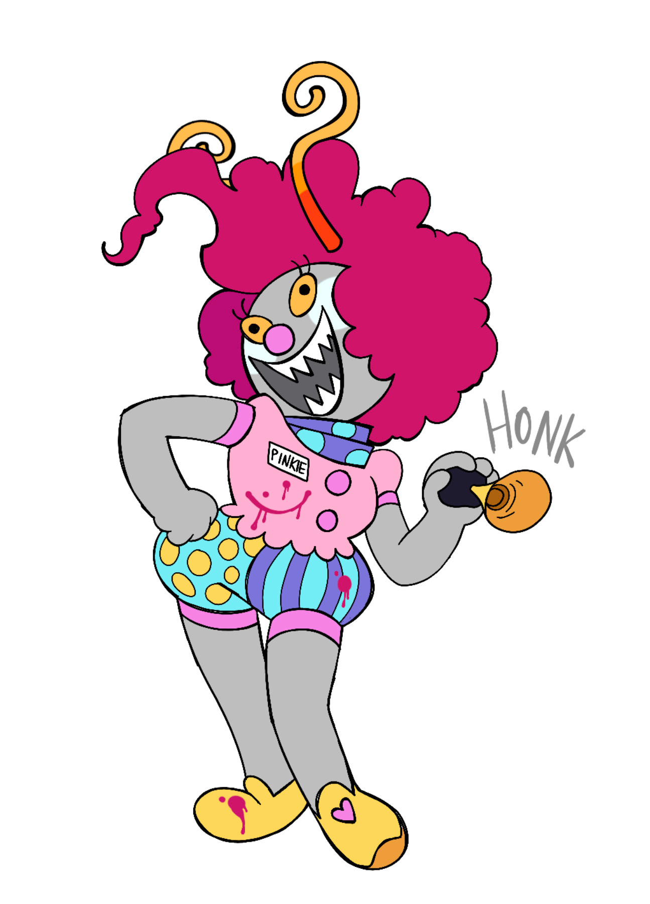 #3343561 - safe, artist:ohmeiios, pinkie pie, clown, clown nose, female ...