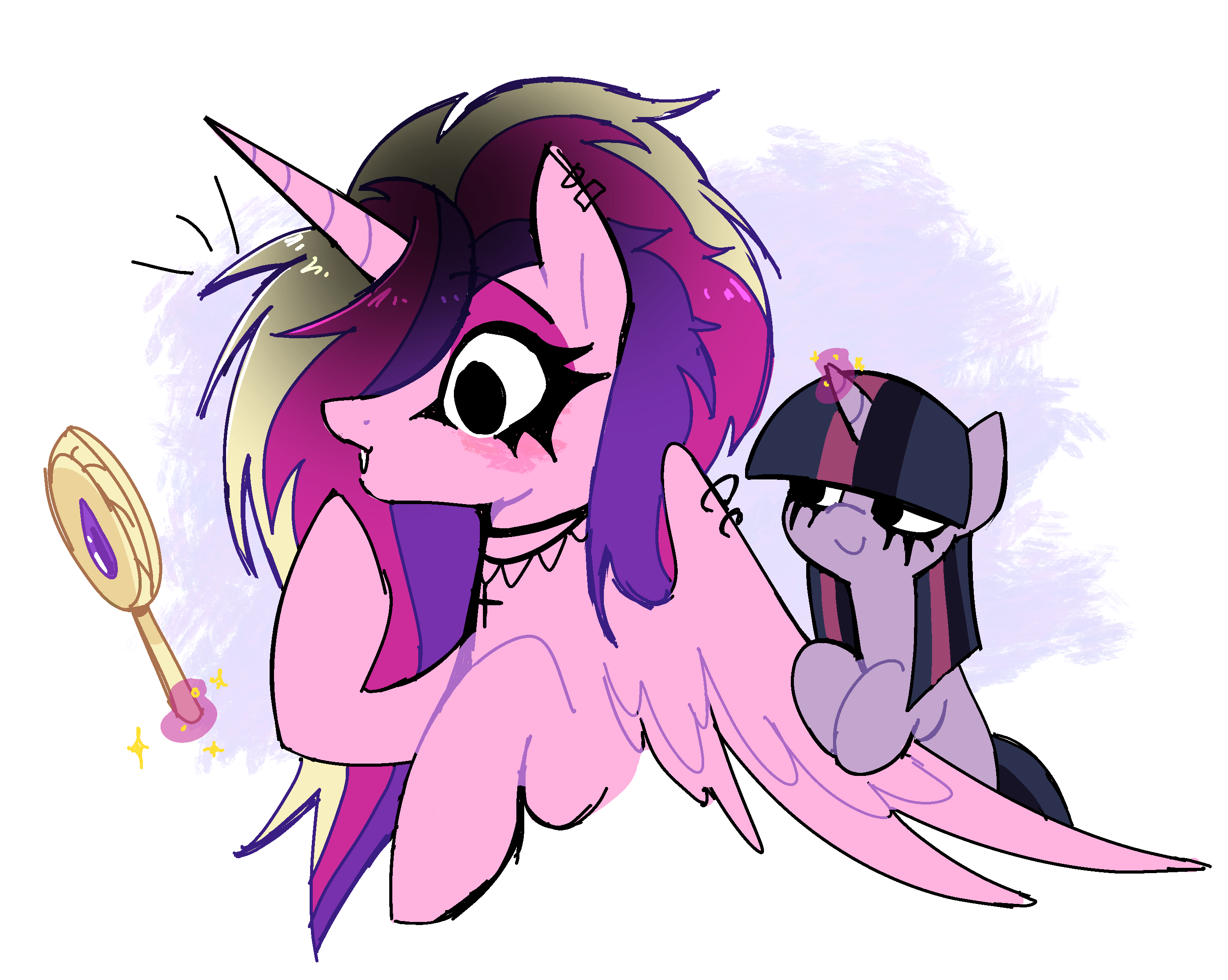 #3335189 - safe, artist:syrupyyy, princess cadance, twilight sparkle ...