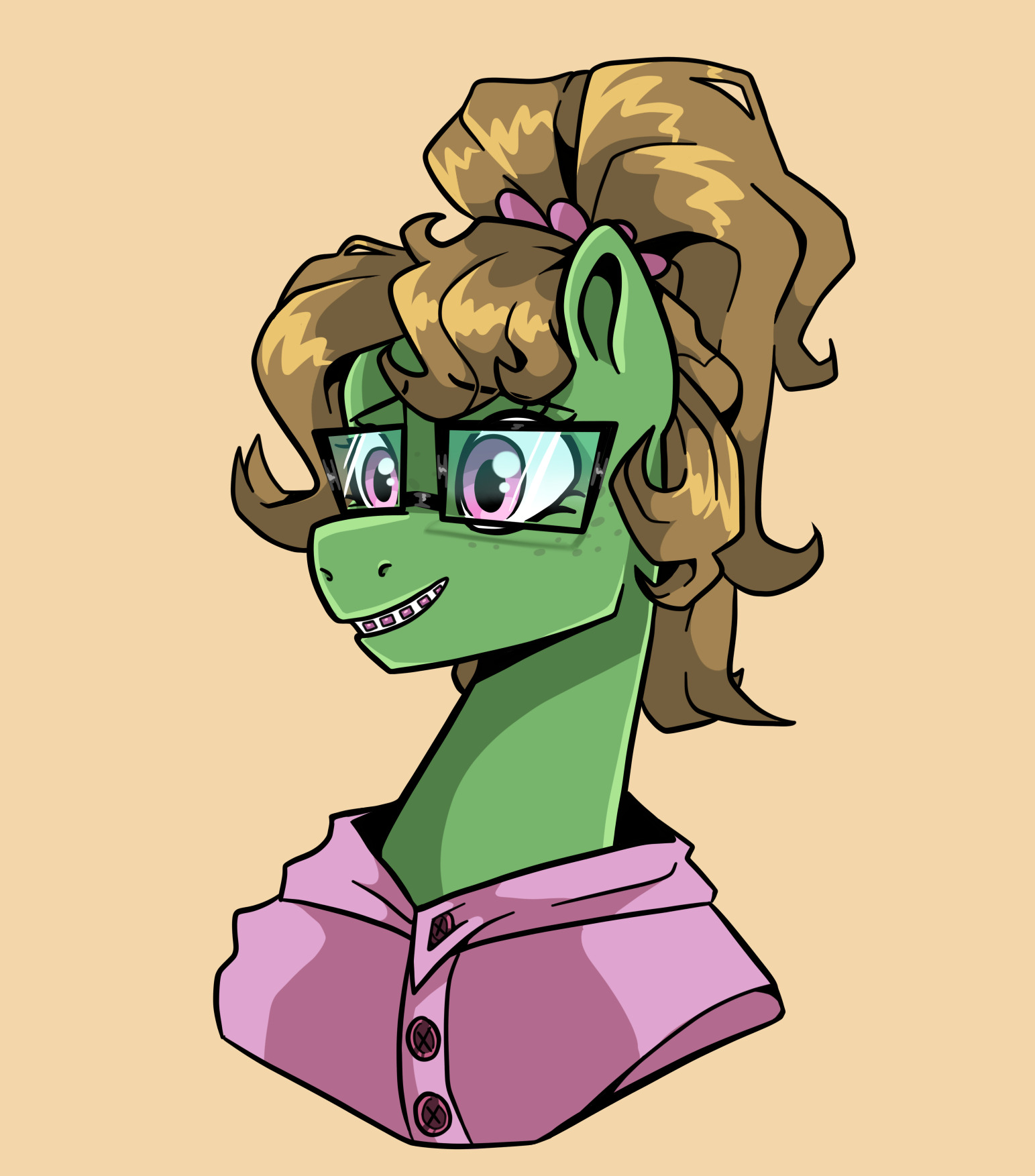 #3335308 - safe, artist:smirk, oc, oc only, oc:mayfly, pony, braces ...