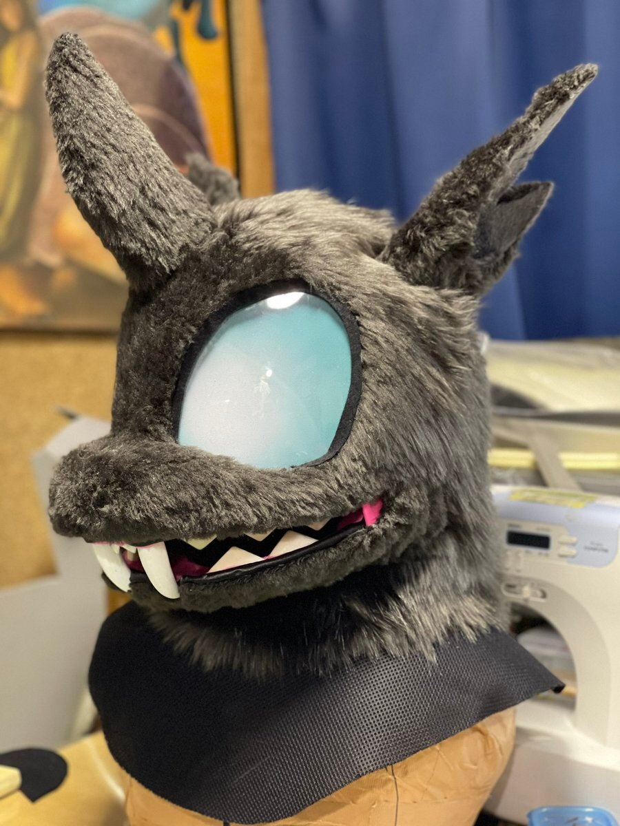 #3335419 - safe, artist:sc_raiha, changeling, bust, fursuit, head only ...