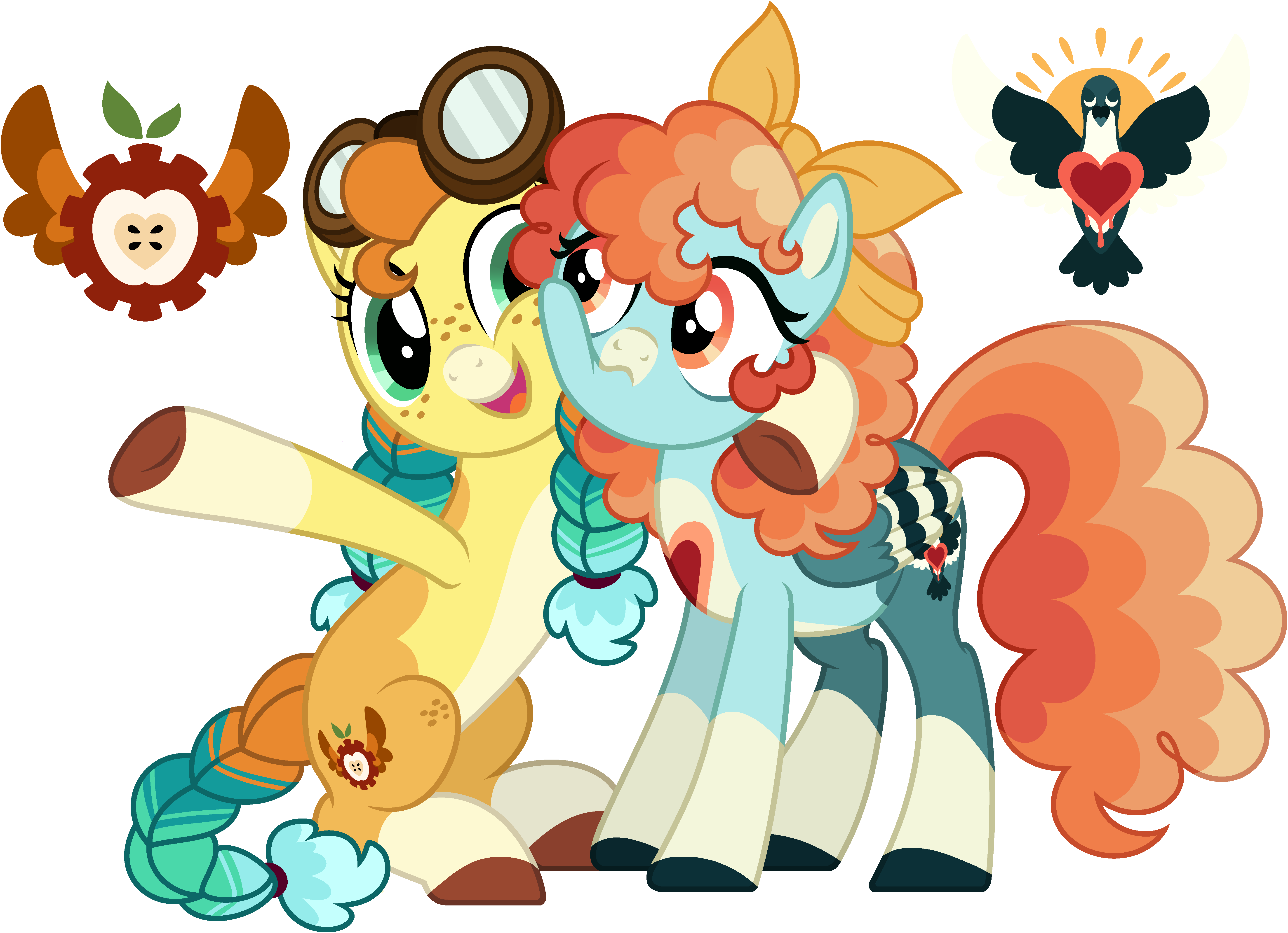 #3349798 - safe, artist:strawberry-spritz, oc, oc only, oc:limelight, oc:mourning dove, earth ...