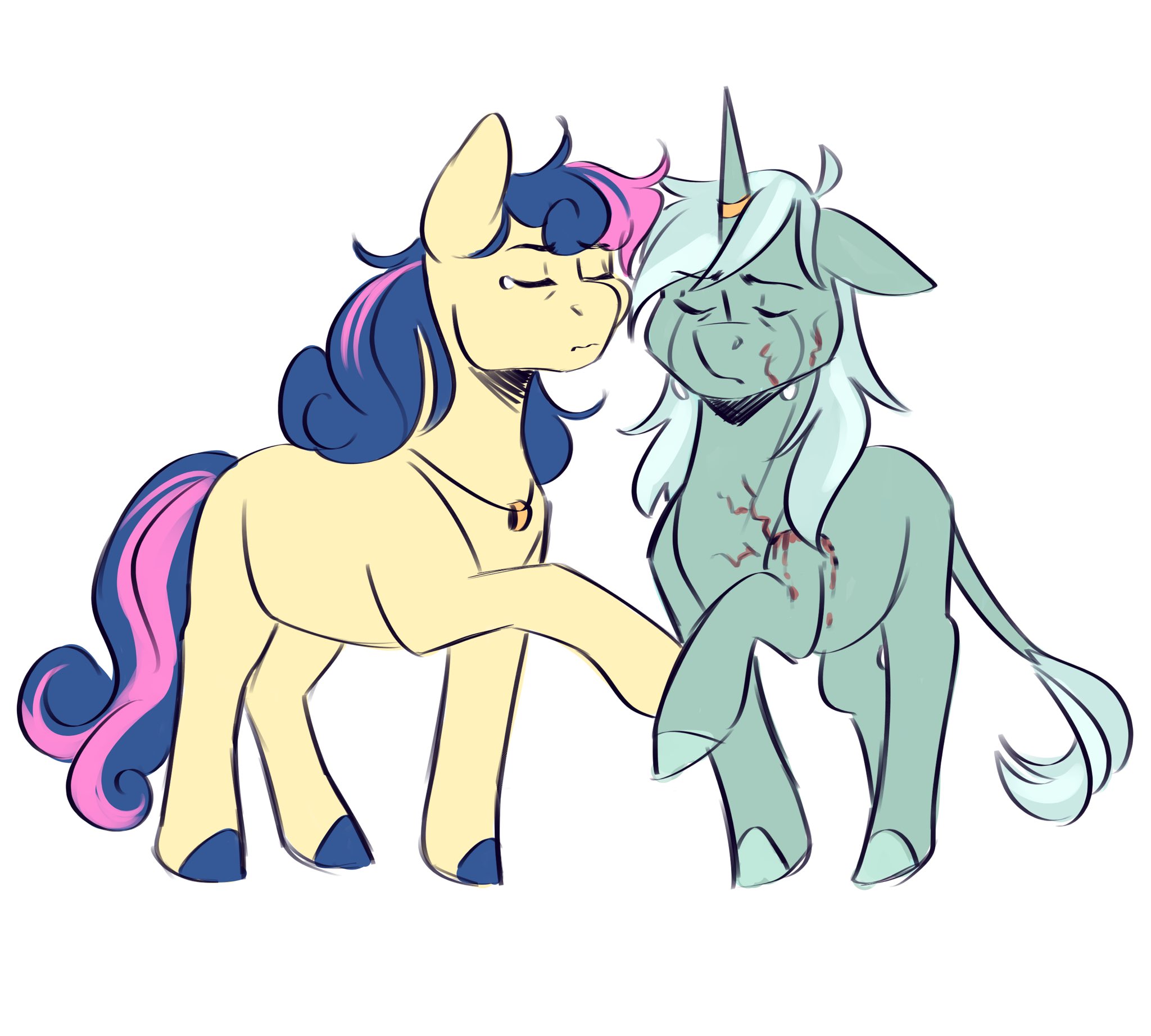 #3353710 - semi-grimdark, artist:hiyacolly, bon bon, lyra heartstrings ...