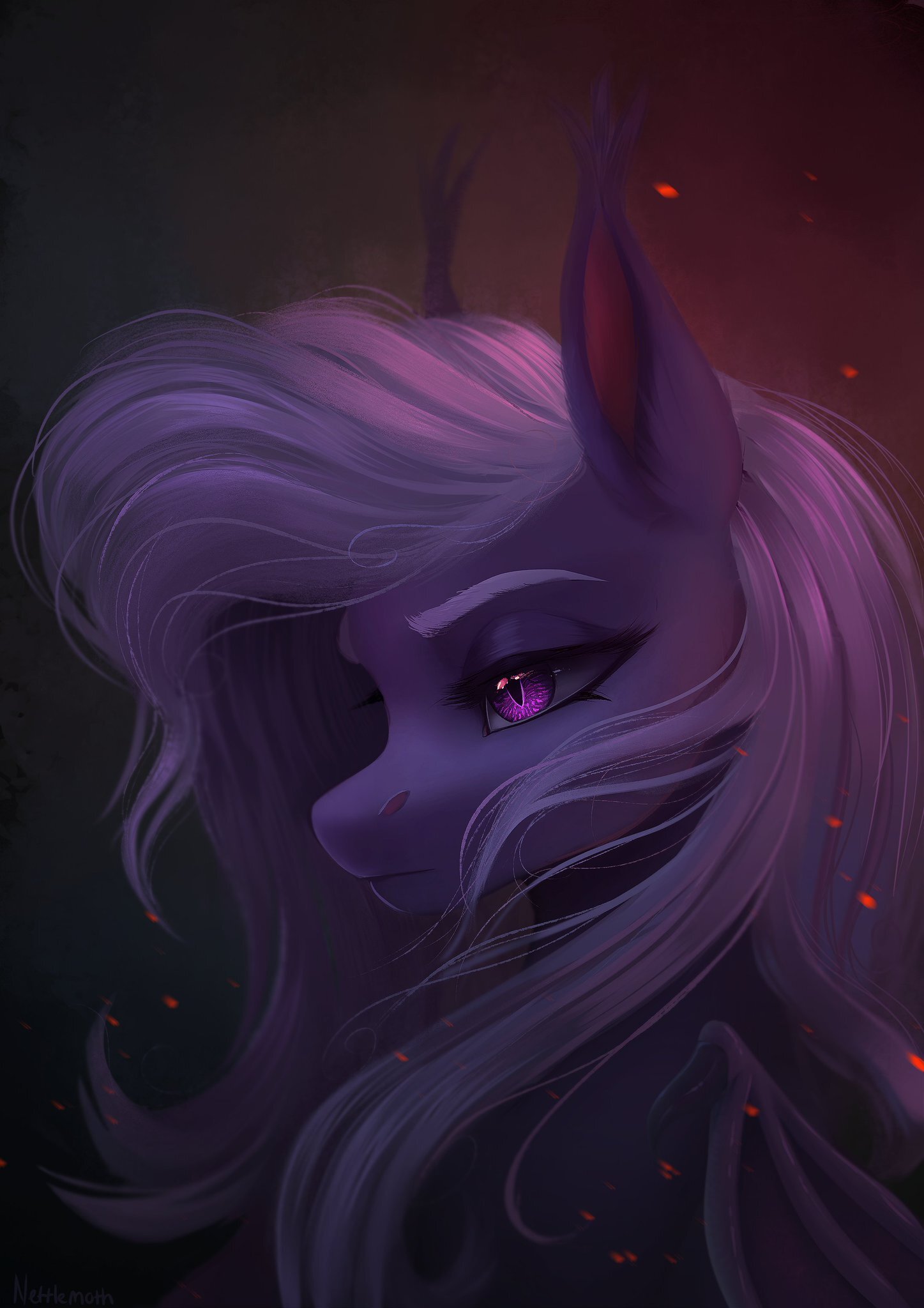 #3353879 - safe, artist:nettlemoth, oc, oc only, bat pony, bust ...