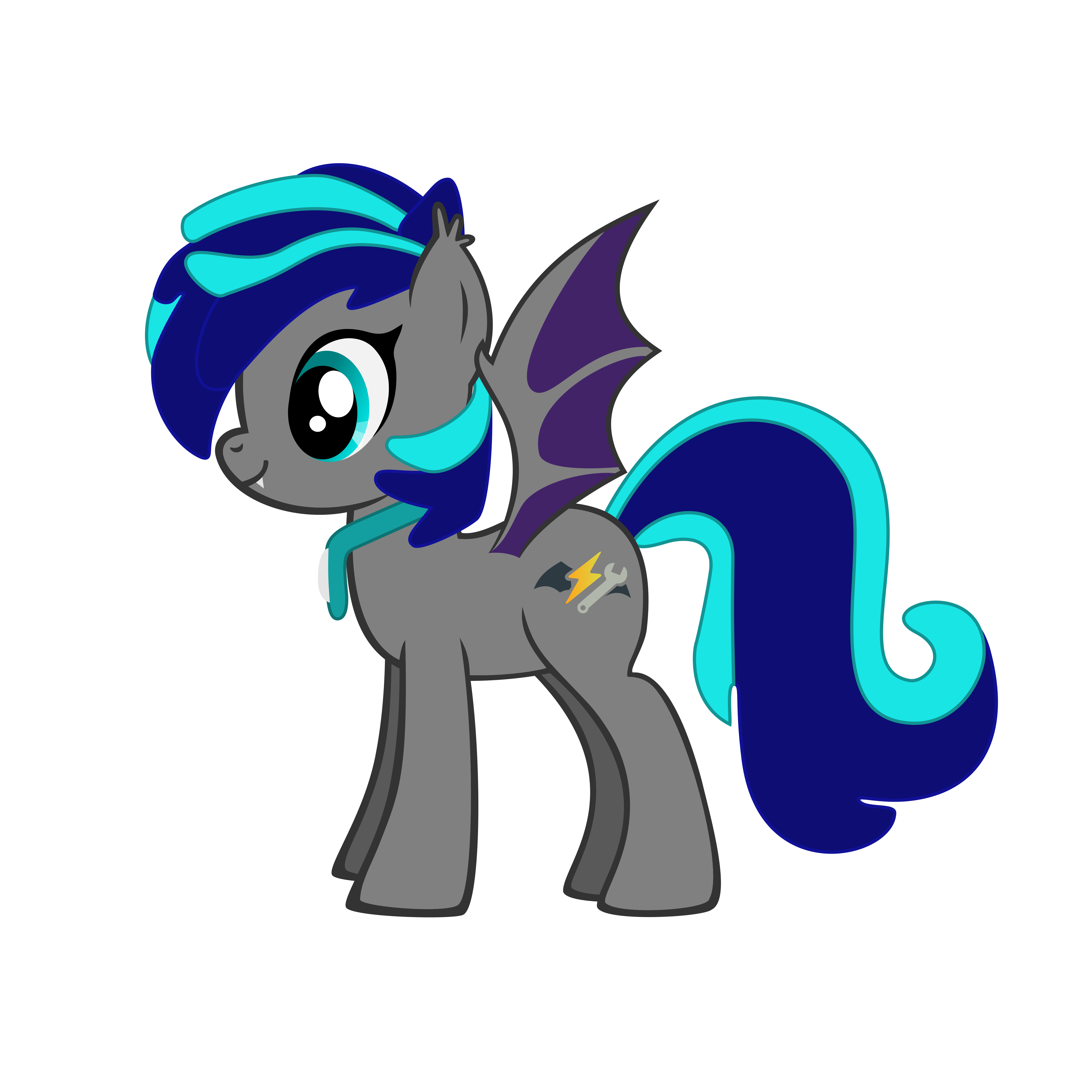 #3336328 - safe, artist:awesomegamergame, oc, oc only, oc:midnight storm, bat pony, pony, base ...